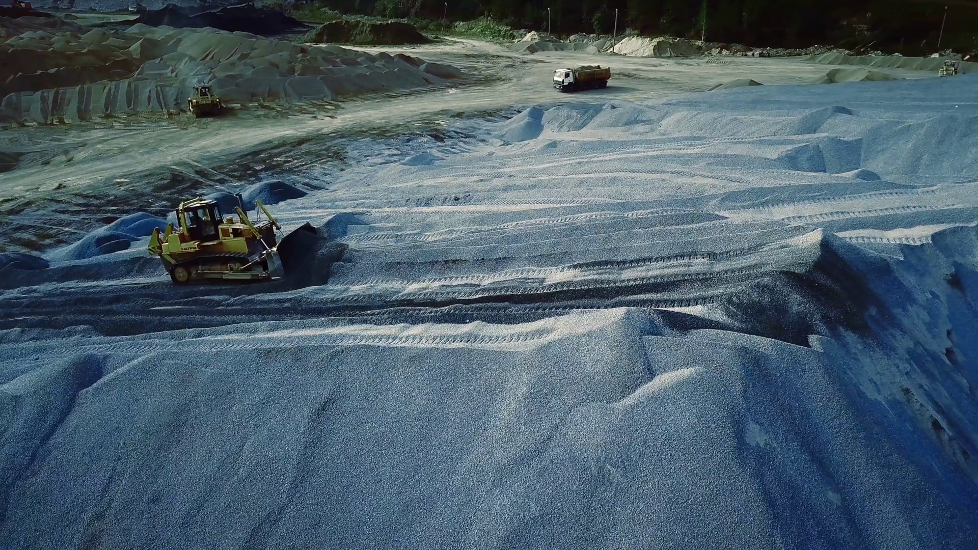 Large Quarry Work Of Heavy Mining Machinery Stock Footage SBV-348529461 ...