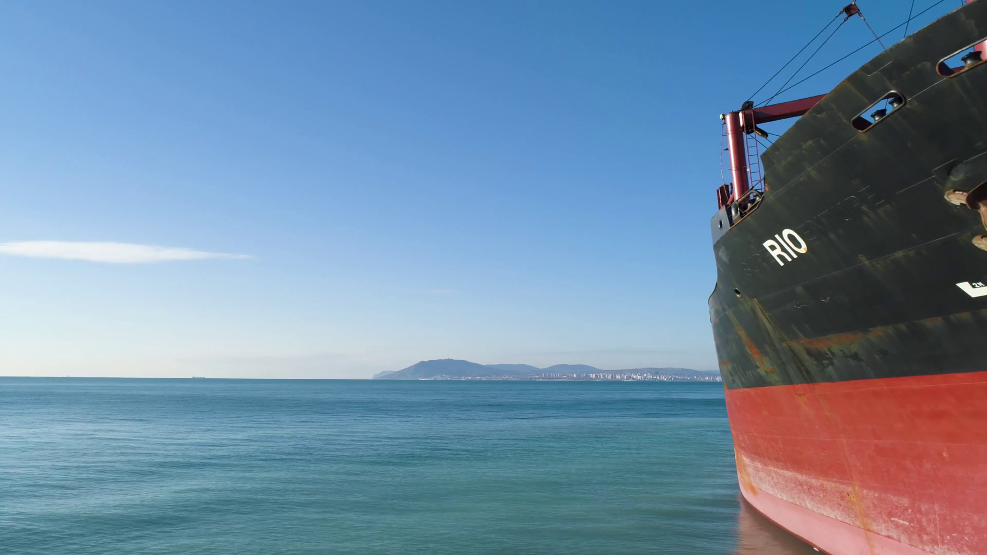 Famous Abandoned Wreck On Sea Shot Top View Stock Footage SBV-348533369 ...