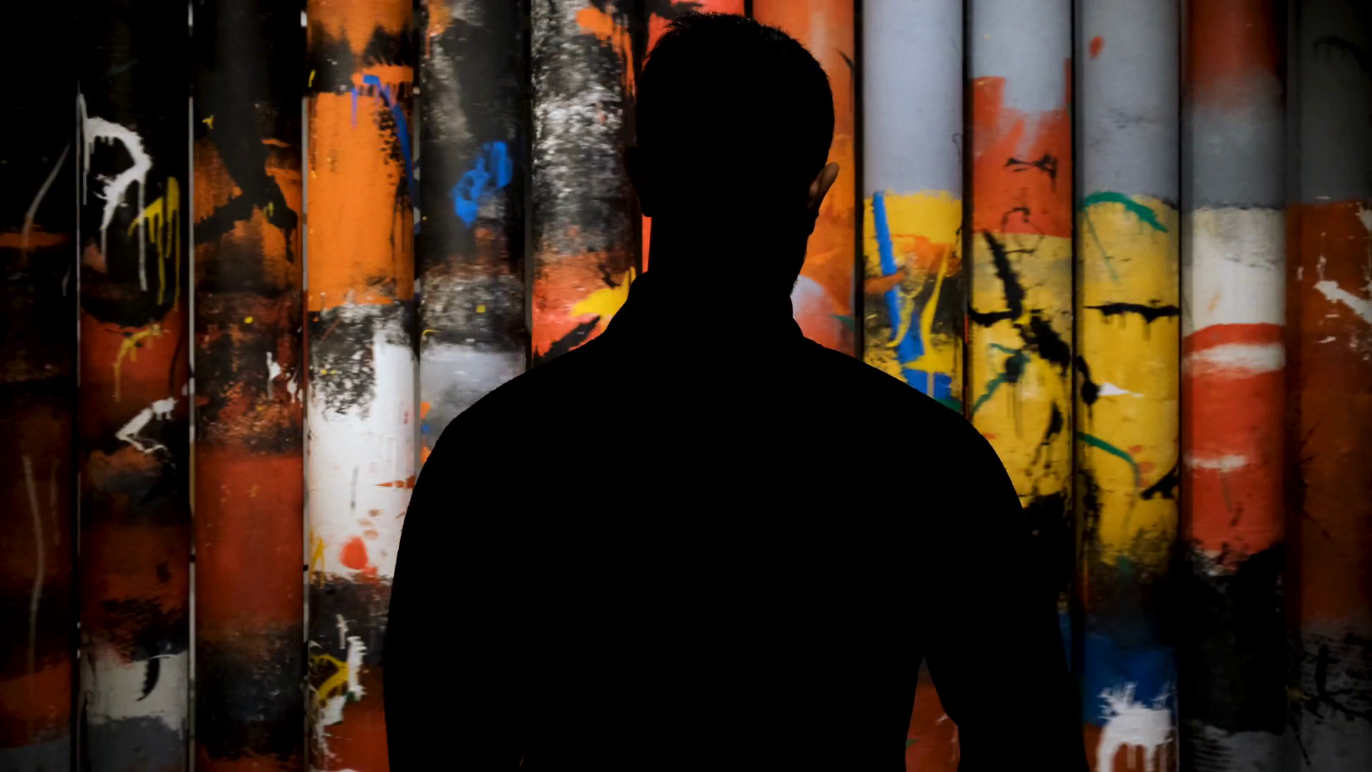 Man Looking At Art Painting In Museum Rear Stock Footage SBV-348534399 ...