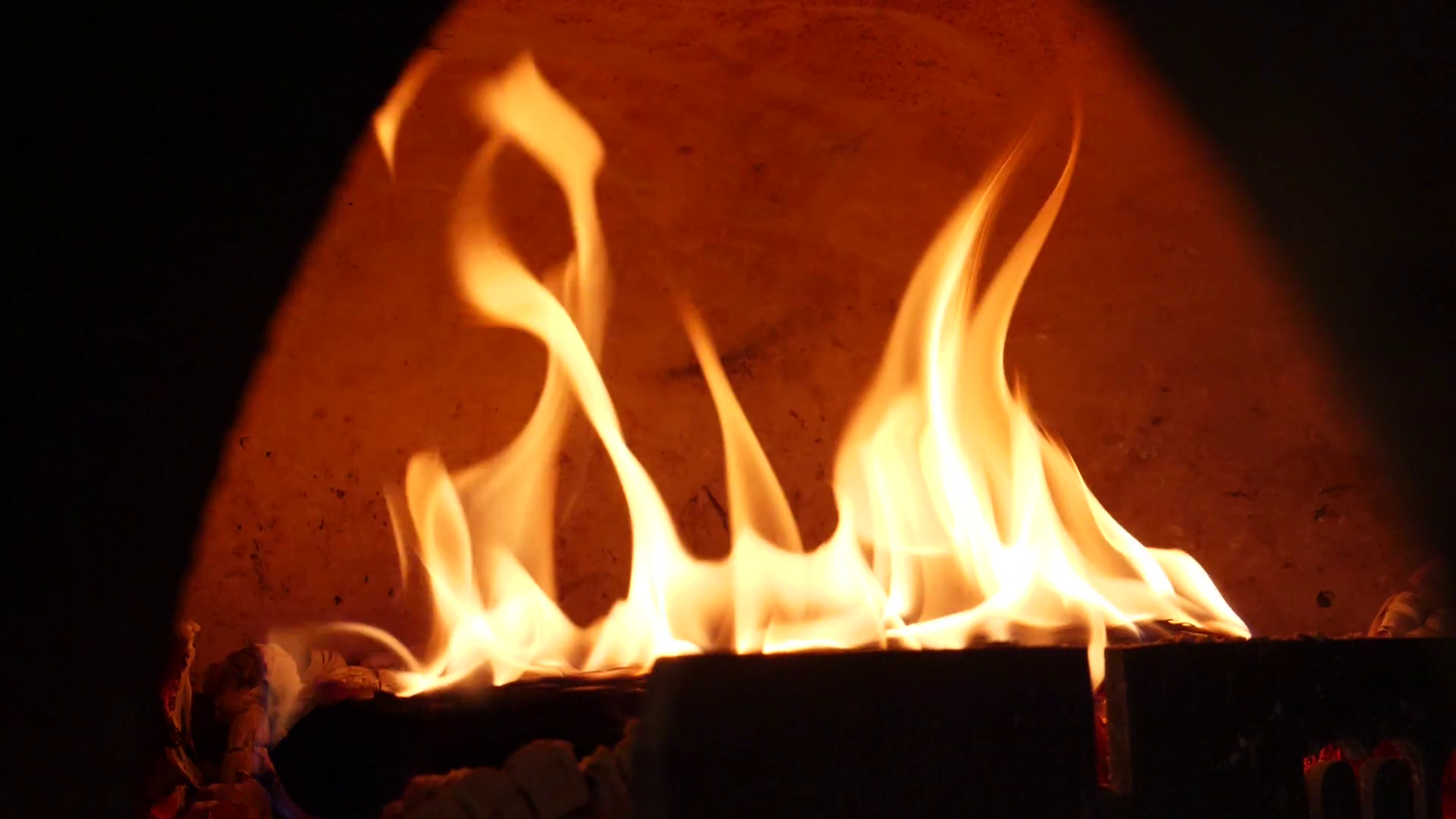 Close-up Of Flame Of Fire Burning In Oven Stock Footage SBV-348533977 ...