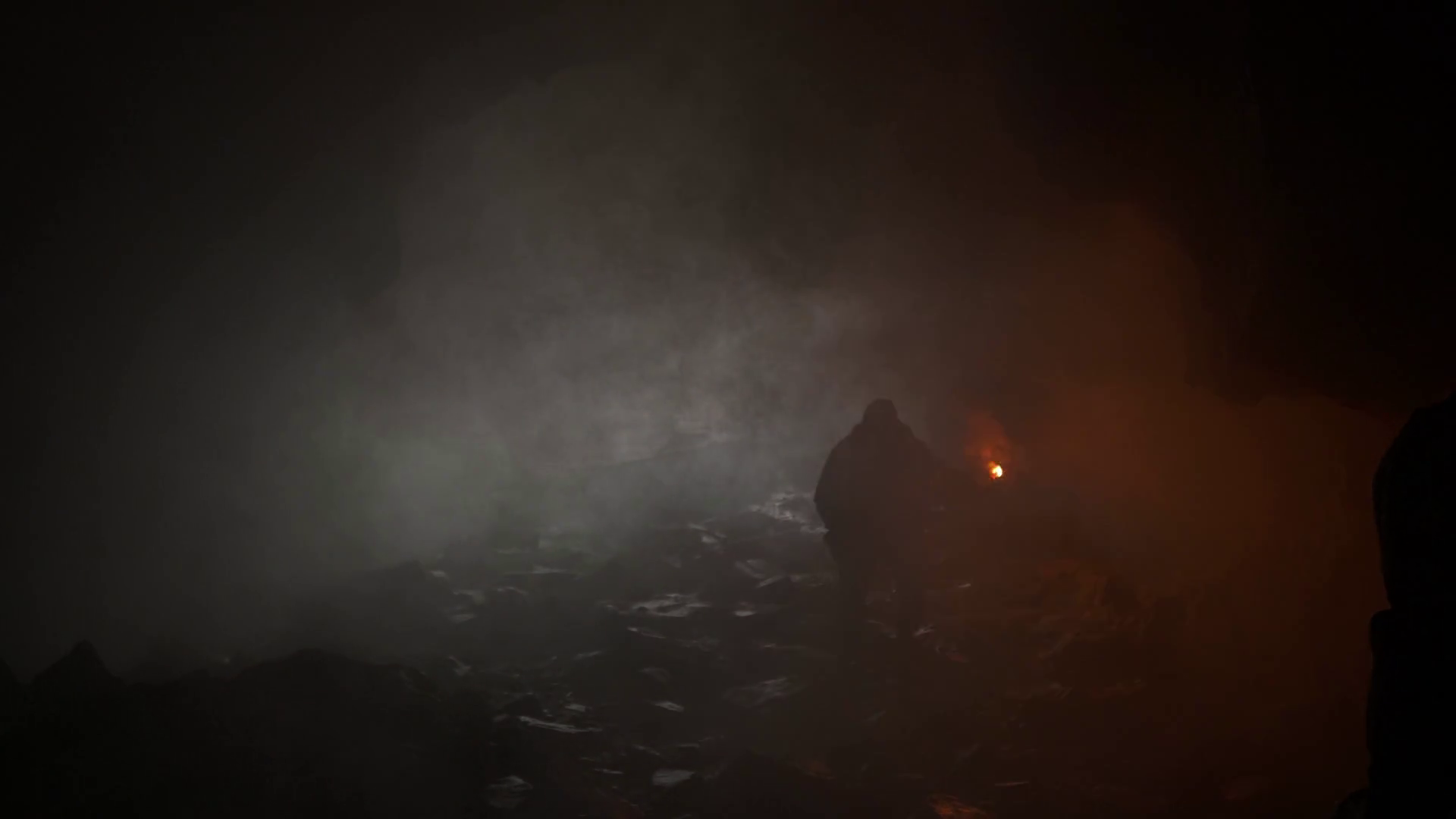 Traveler With Torch In Dark Cave Stock Stock Footage SBV-348535286 ...