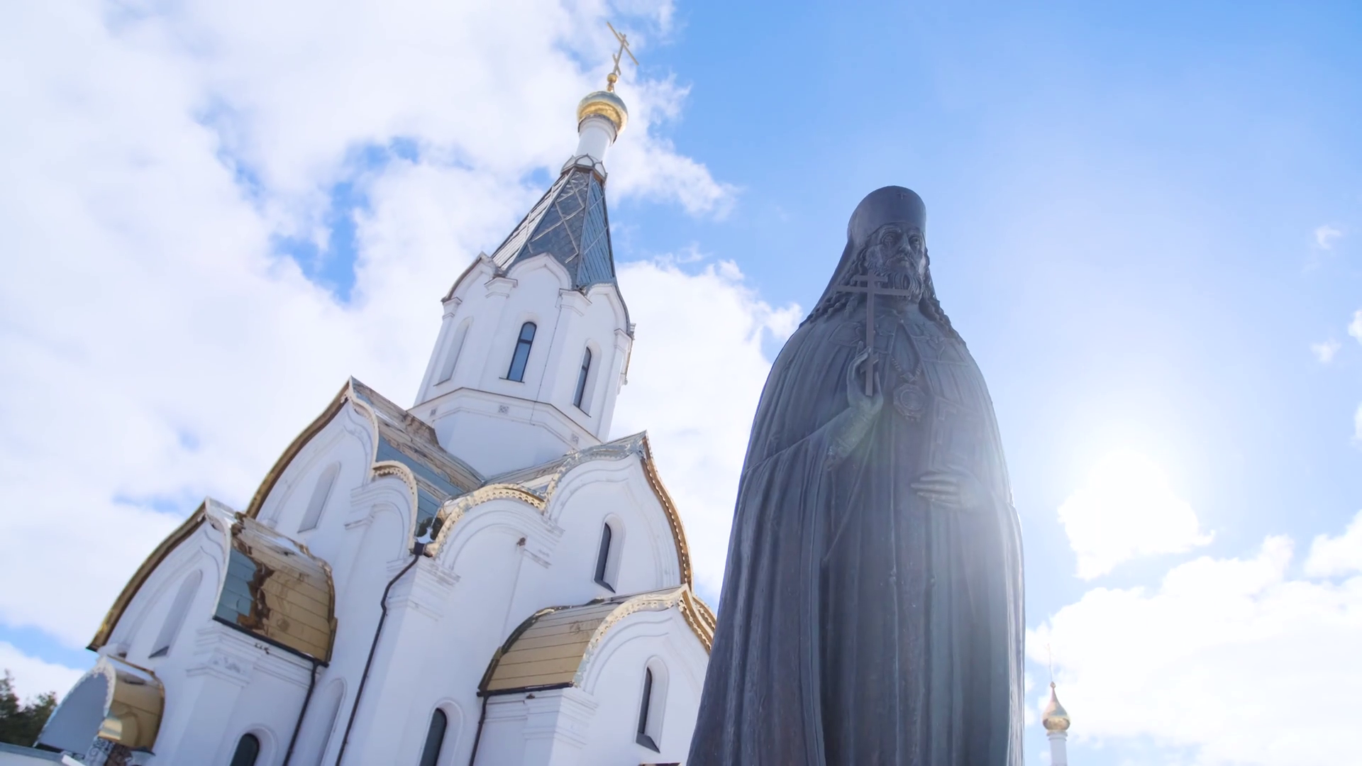 Metal Statue Of Priest On Background Of Stock Footage SBV-348535307 ...