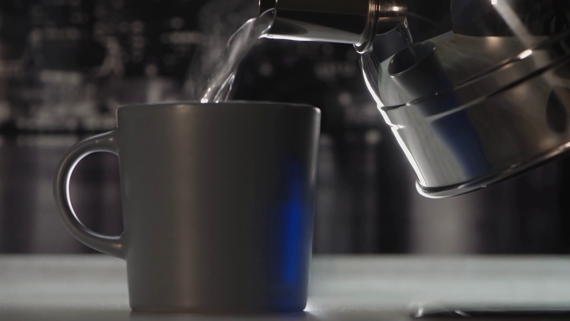 Pouring Boiling Water From Steel Kettle Into Stock Footage SBV ...