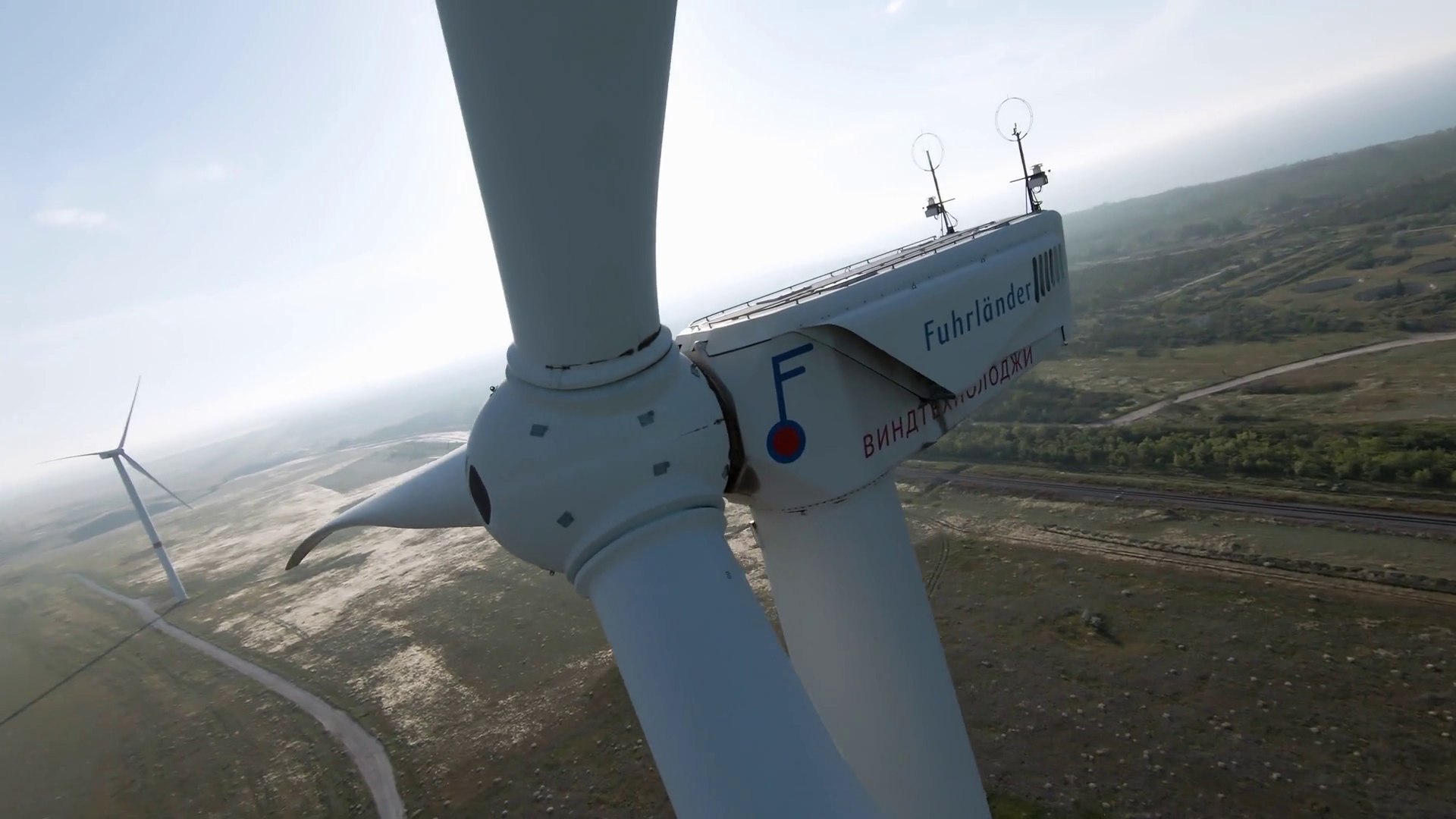 Aerial View Of Windmills Farm Energy Stock Footage SBV-348539128 ...