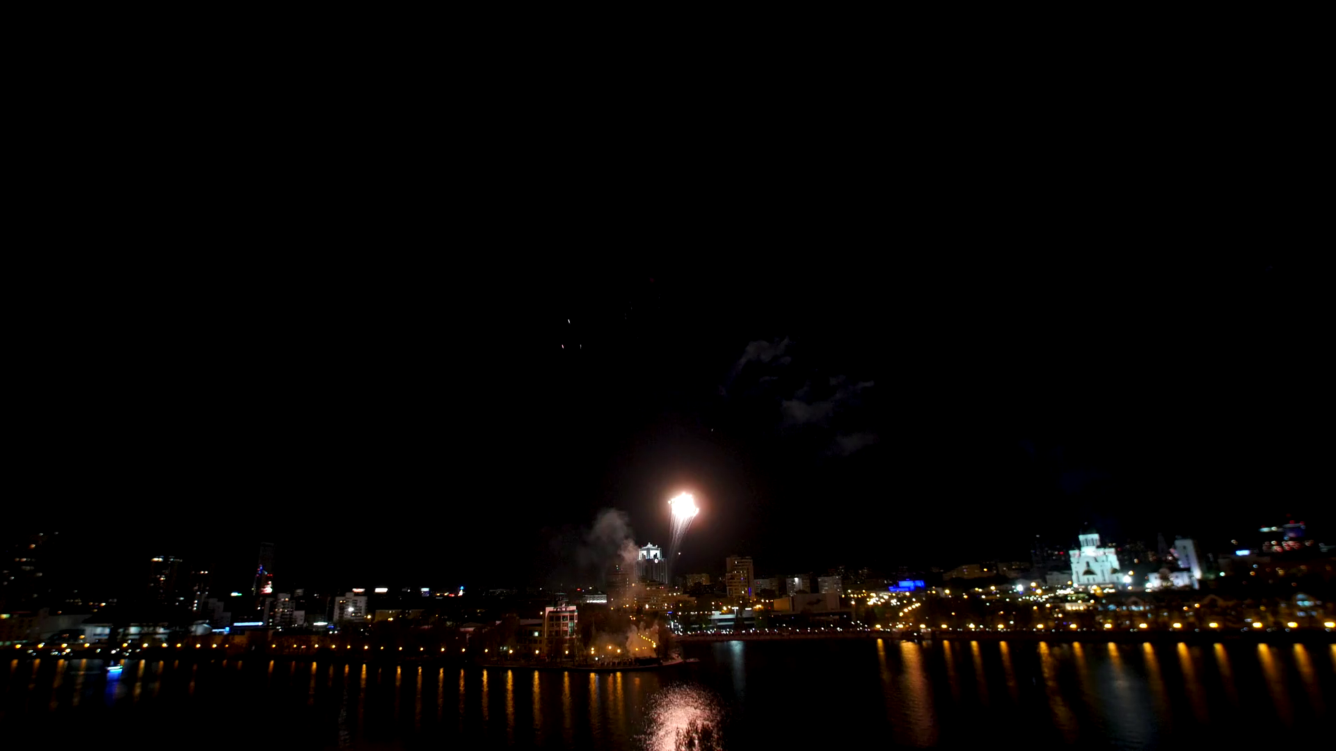 Big Firework Over City Beautiful Big Stock Footage SBV-348542699 ...