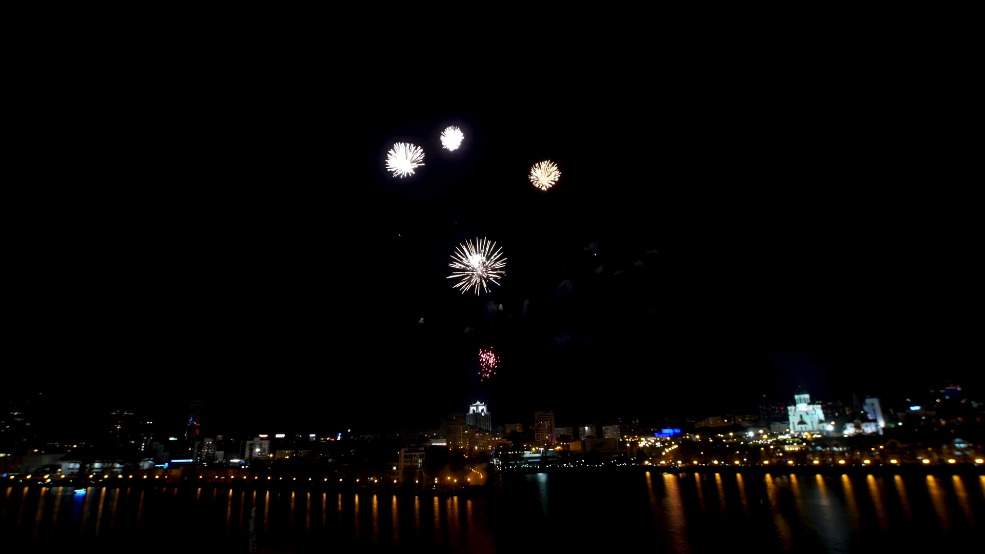 Big Firework Over City Beautiful Big Stock Footage SBV-348542710 ...