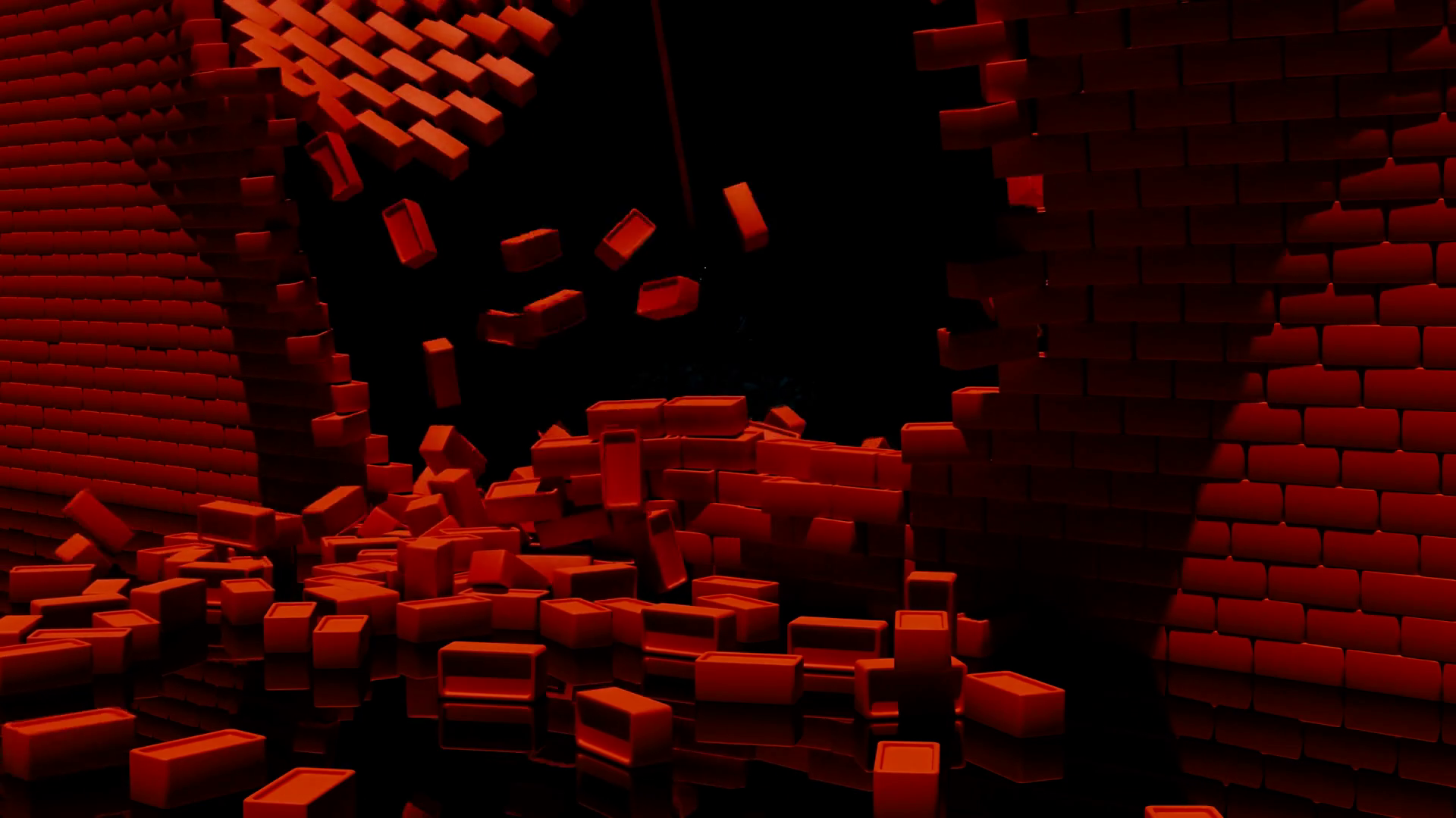 Moment Of Destroying Red Brick Wall Turned Stock Motion Graphics SBV ...