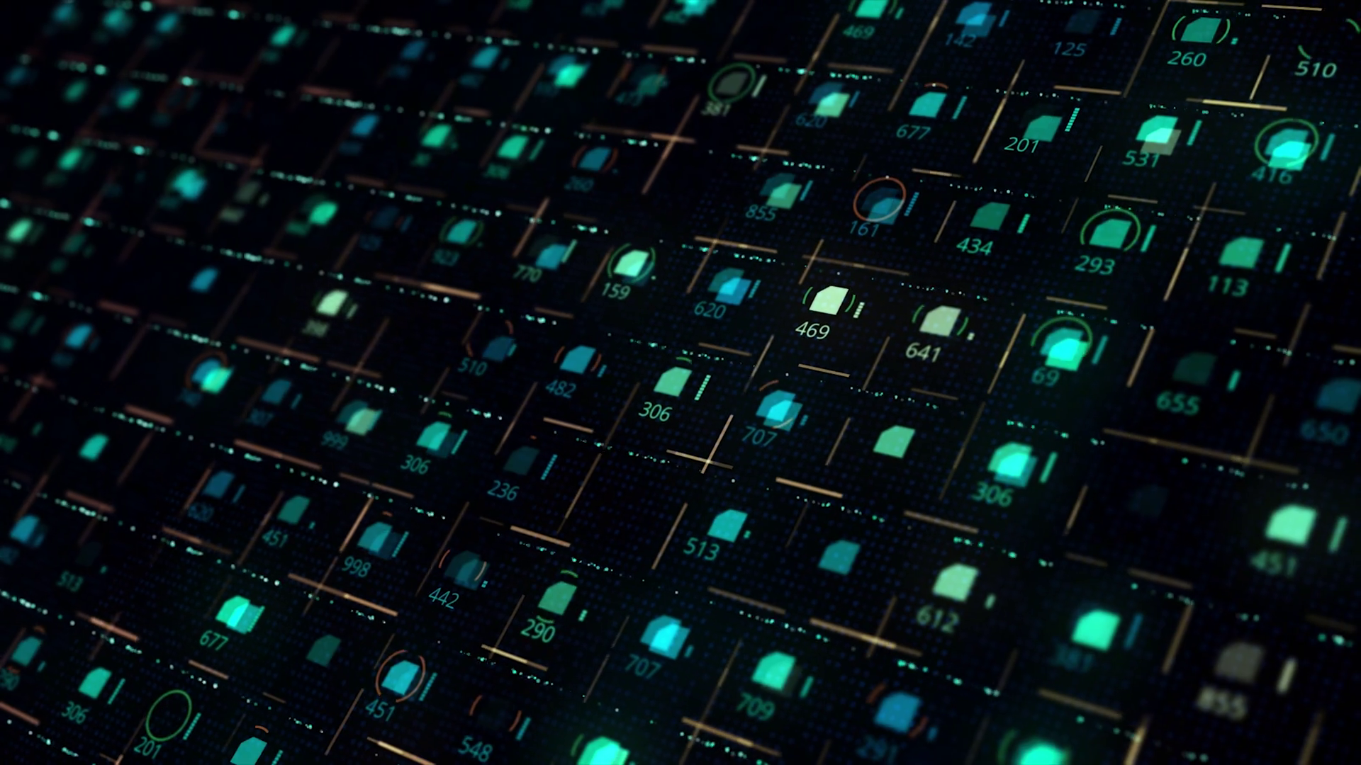 Digital Display With Green Rows Of Small Stock Motion Graphics SBV ...