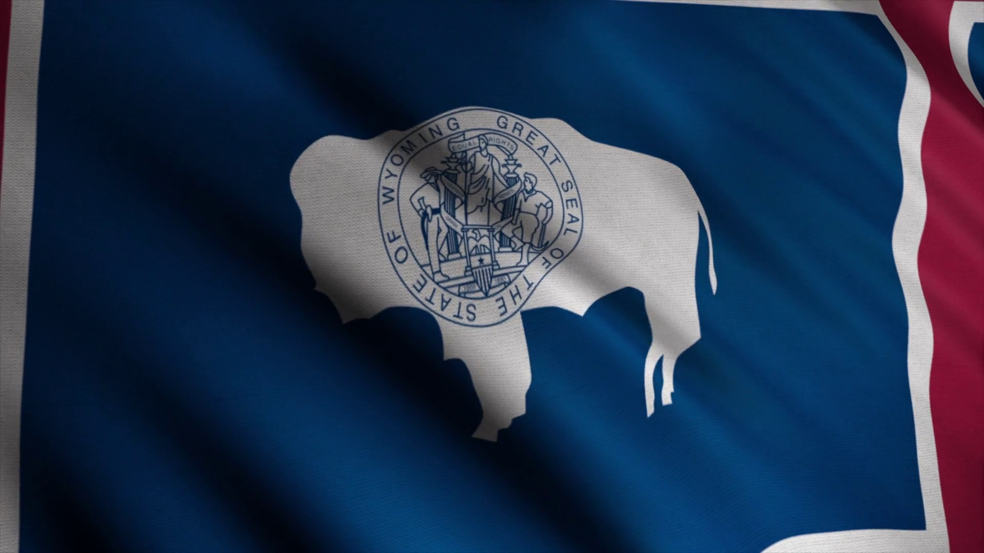 Abstract Wyoming State's Flag Waving In Wind Stock Motion Graphics SBV ...