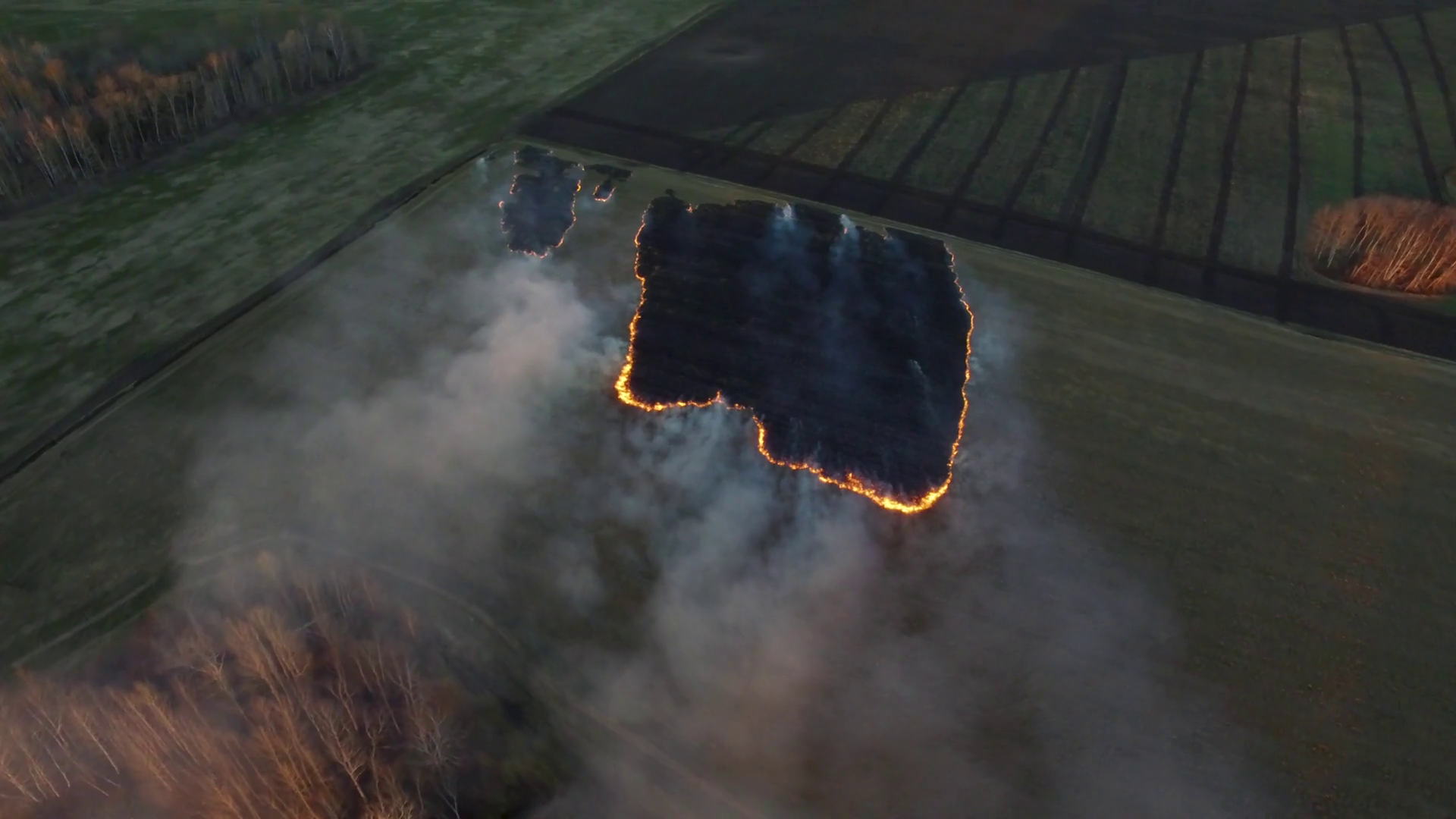 Aerial View Footage Fire In Cornfield Stock Footage SBV-348565752 ...