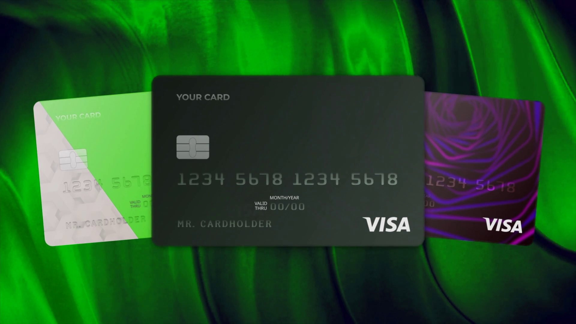 Visa Bank Cards Animation On Colorful Stock Motion Graphics SBV ...