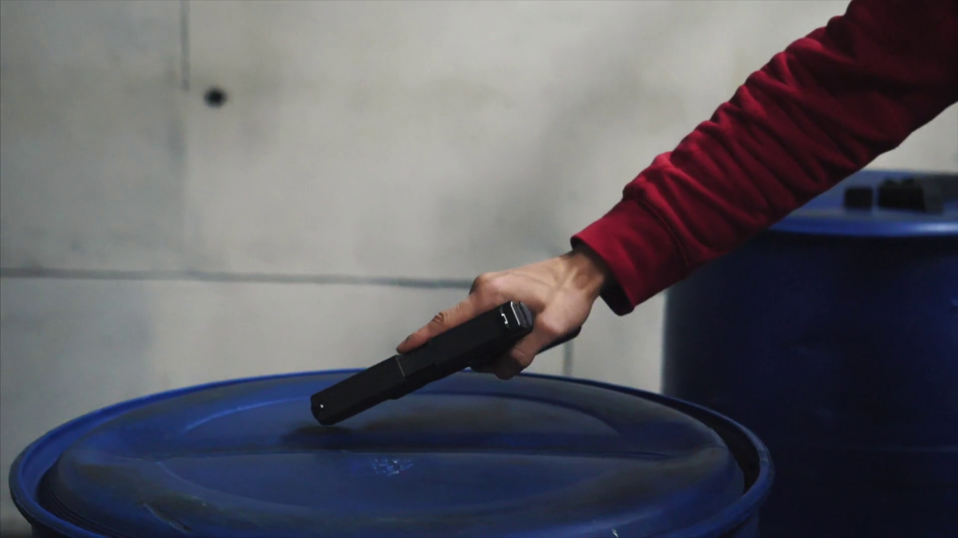 Gun Is Shot Close-up Pistol In Hand Close-up Stock Footage SBV ...