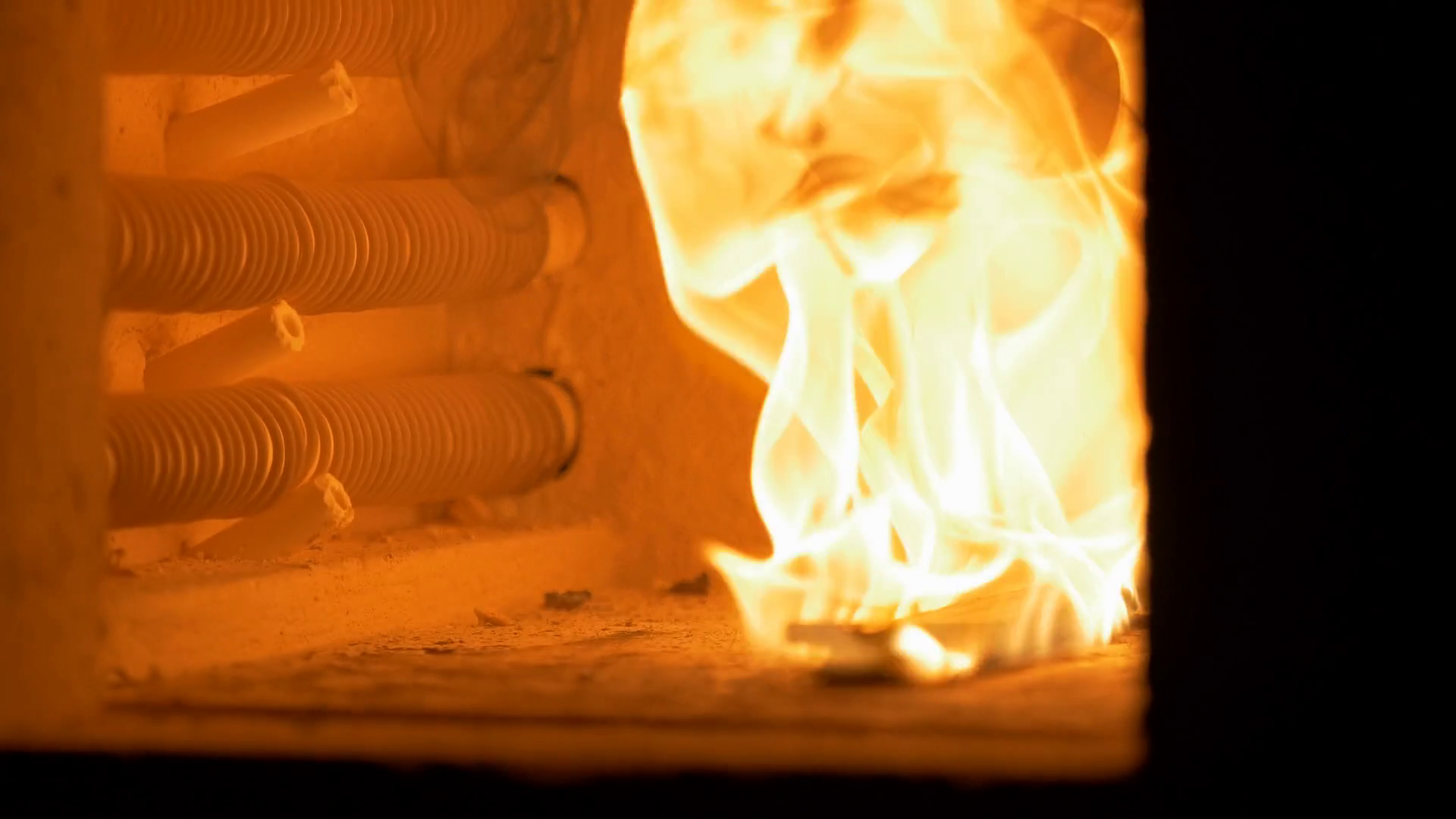 Metal Details Inside Furnace Steel Parts Stock Footage SBV-348580700 ...