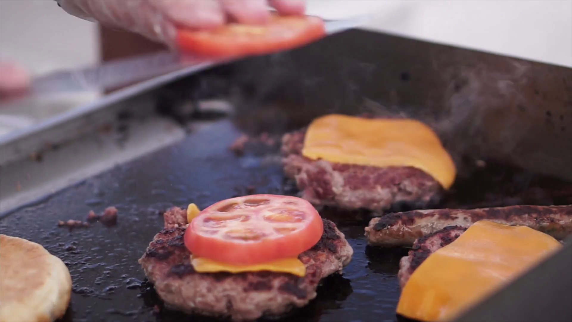 Make Burgers On Grill Restaurant Clip Stock Footage SBV-348576493 ...