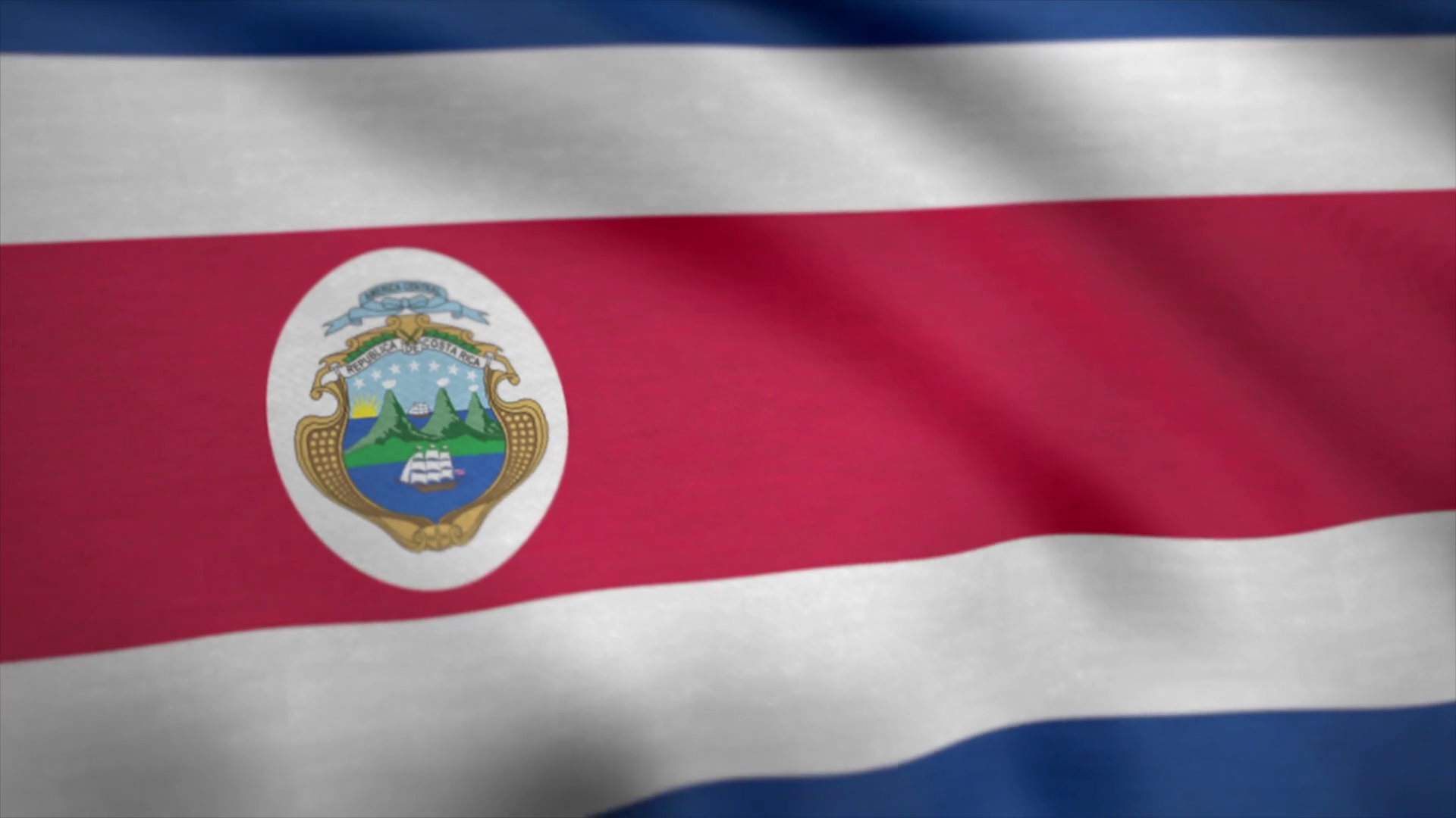 Flag Of Costa Rica Gently Waving In Wind Stock Footage SBV-348579776 ...