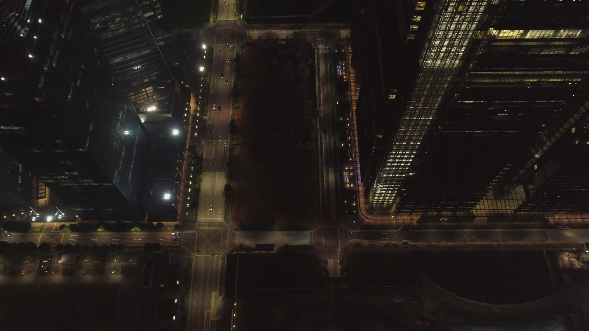 Night City Traffic Top View Shot Aerial View Stock Footage SBV ...