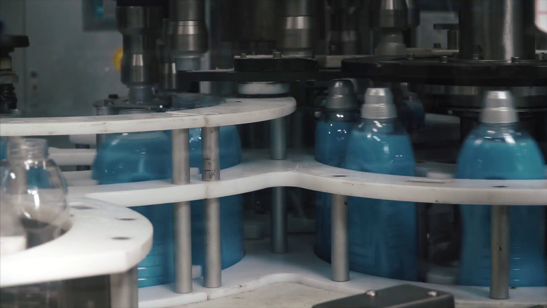 Liquid Detergent On Automated Production Stock Footage SBV-348577056 ...