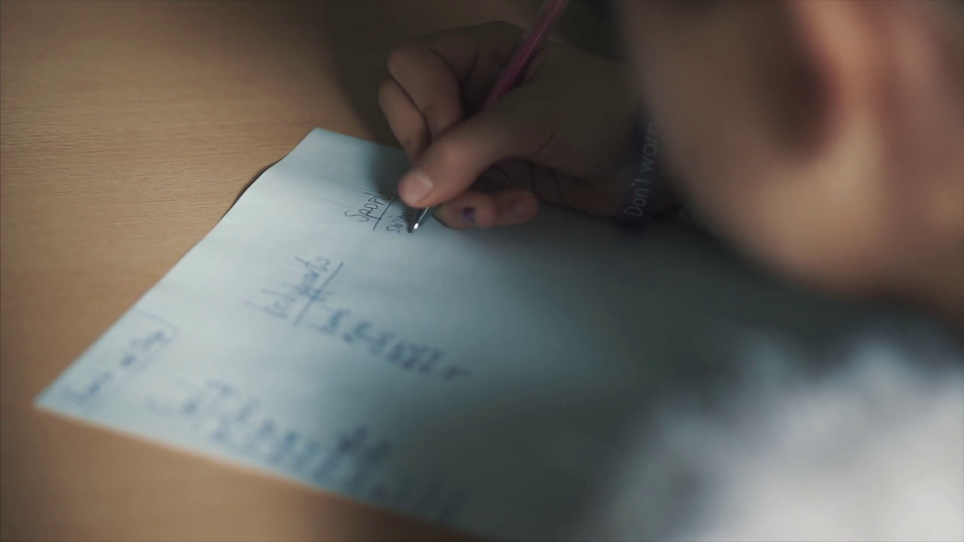 Girl Writing Notebook During School Lesson Stock Footage SBV-348576919 ...