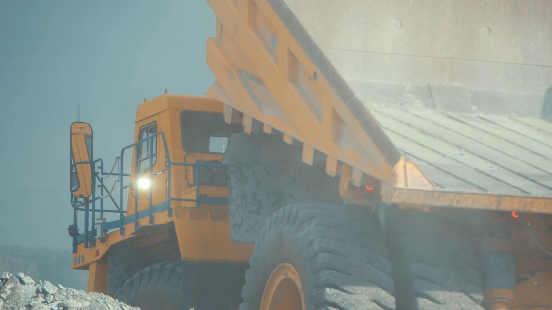 Close-up Of Limestone Ore Unloading From Stock Footage SBV-348577393 ...