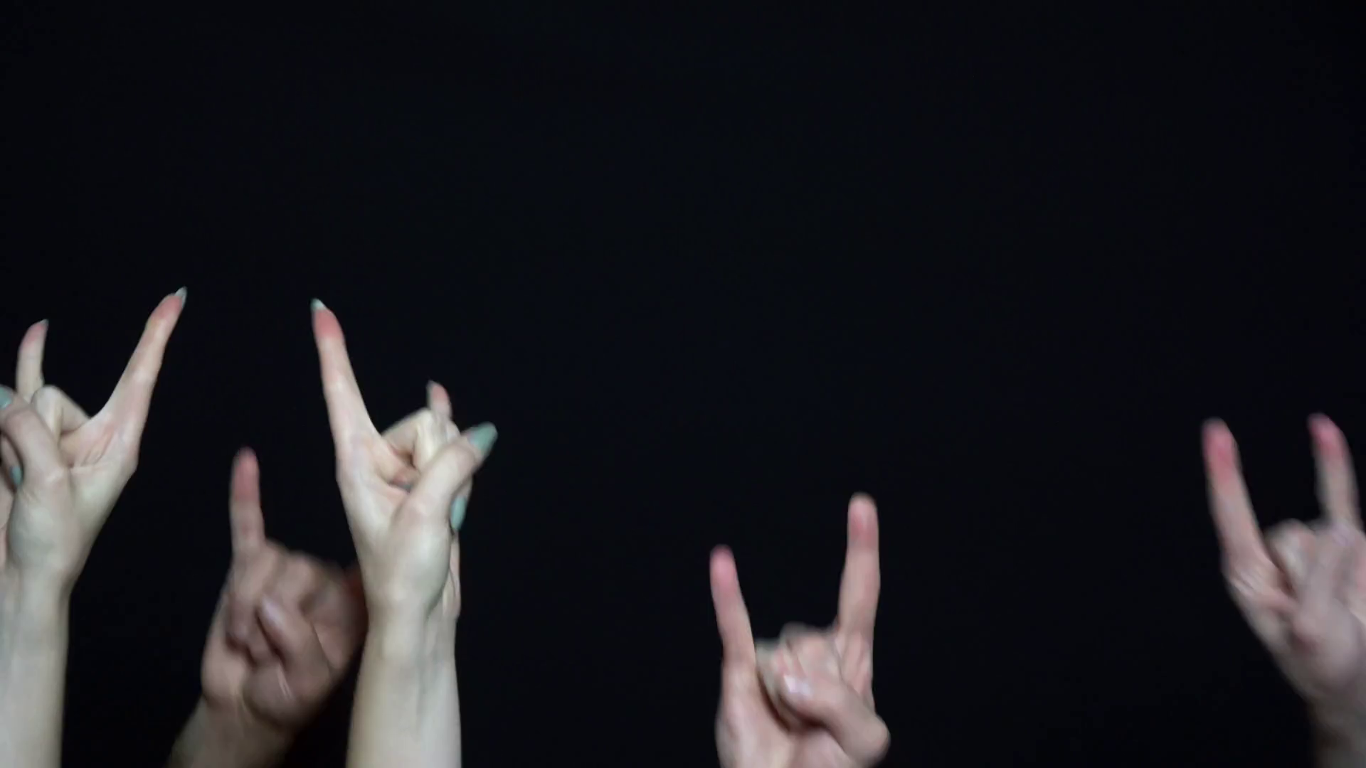 Many Of Hands With Goat Rock Sign Isolated Stock Footage SBV-348577711 ...