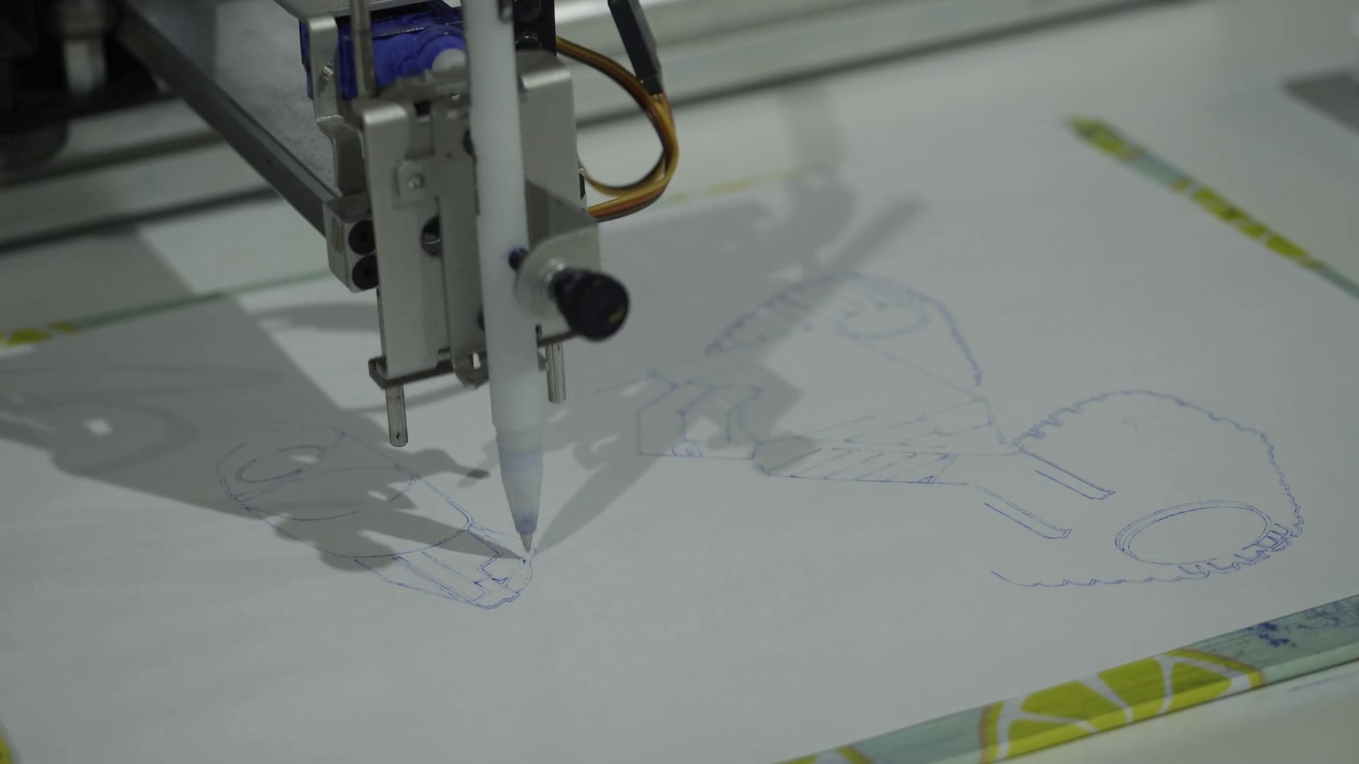 A Machine Draws Pictures Graphics Hdr Robot Stock Footage SBV-348592649 ...