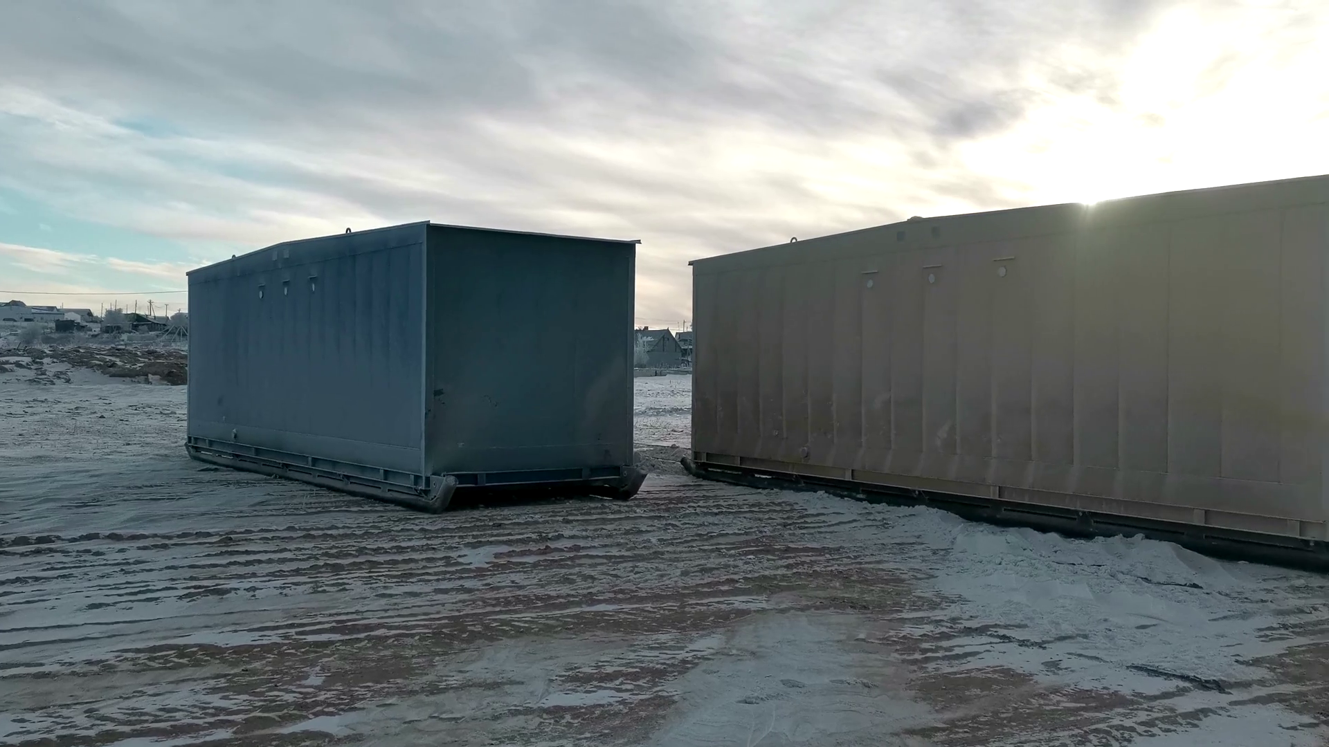 Unloading Cargo Containers In Winter Clip Stock Footage SBV-348584473 ...