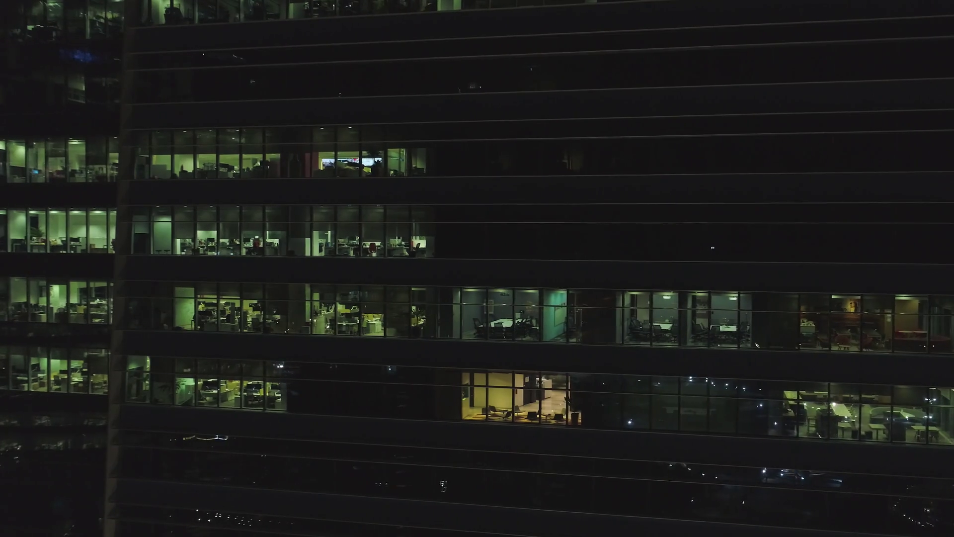 Frontal View Of Night Facade Of Building Stock Footage SBV-348587346 ...