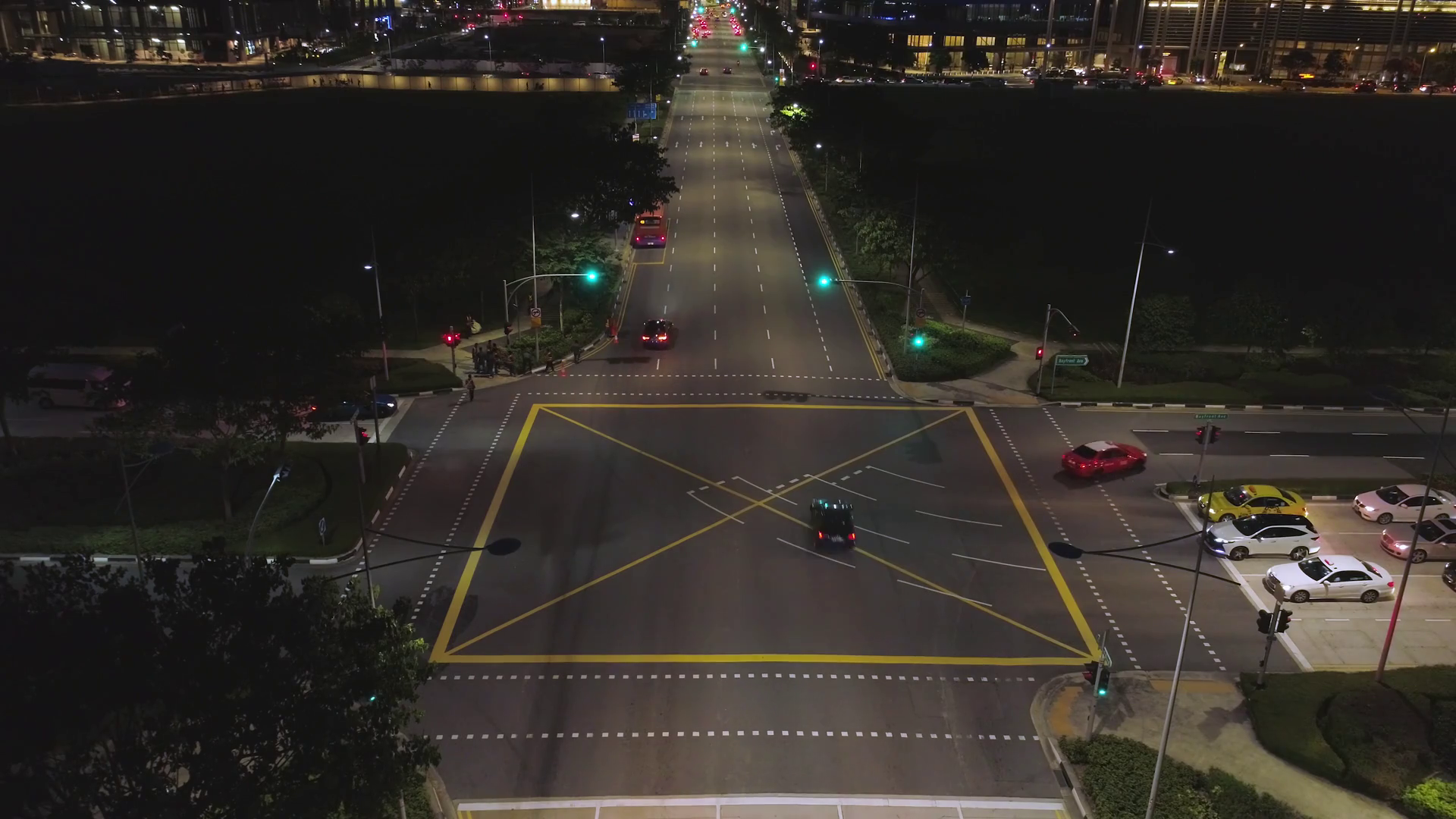 The Light On Crossroad At Night Movement Of Stock Footage SBV-348591670 ...