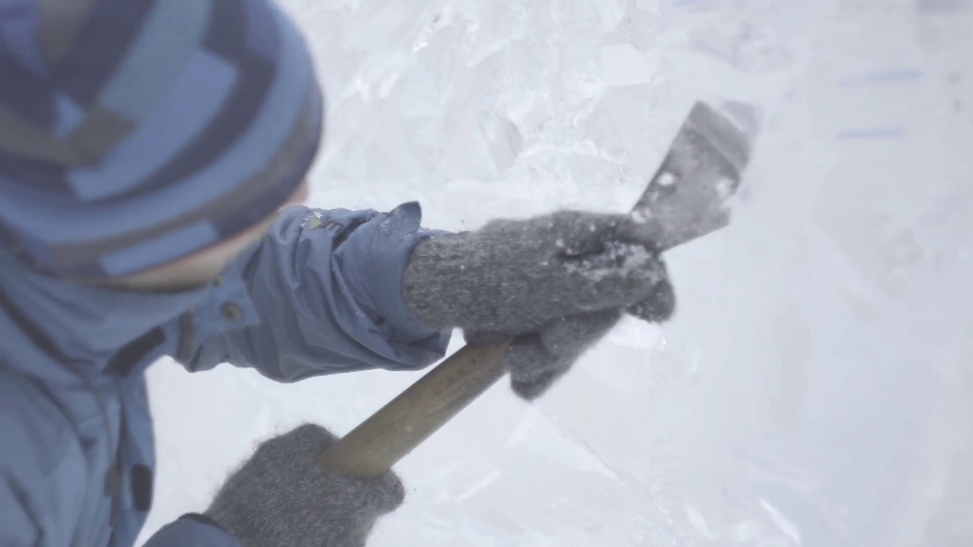 Master Scraper Performs Movement Across Ice Stock Footage SBV-348587464 ...