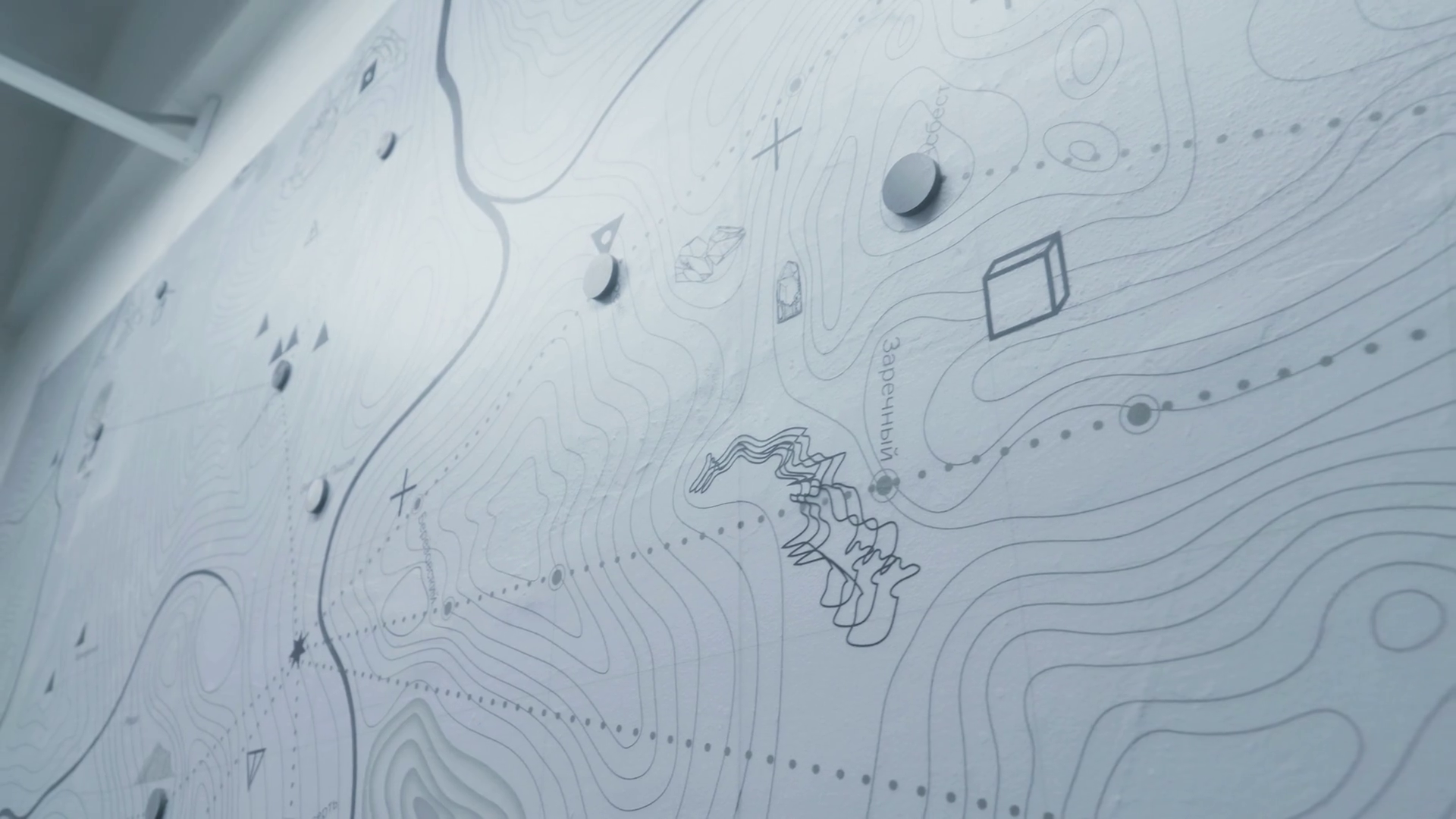 Wall With Topographic Map Background Compass Stock Footage SBV ...