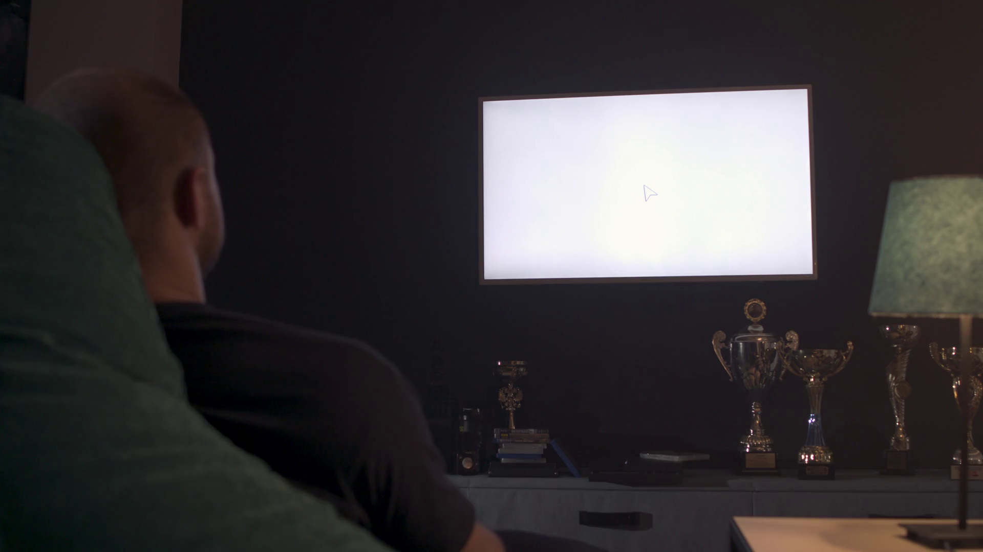 Young Man Watching Television At Home In Stock Footage SBV-348587997 ...