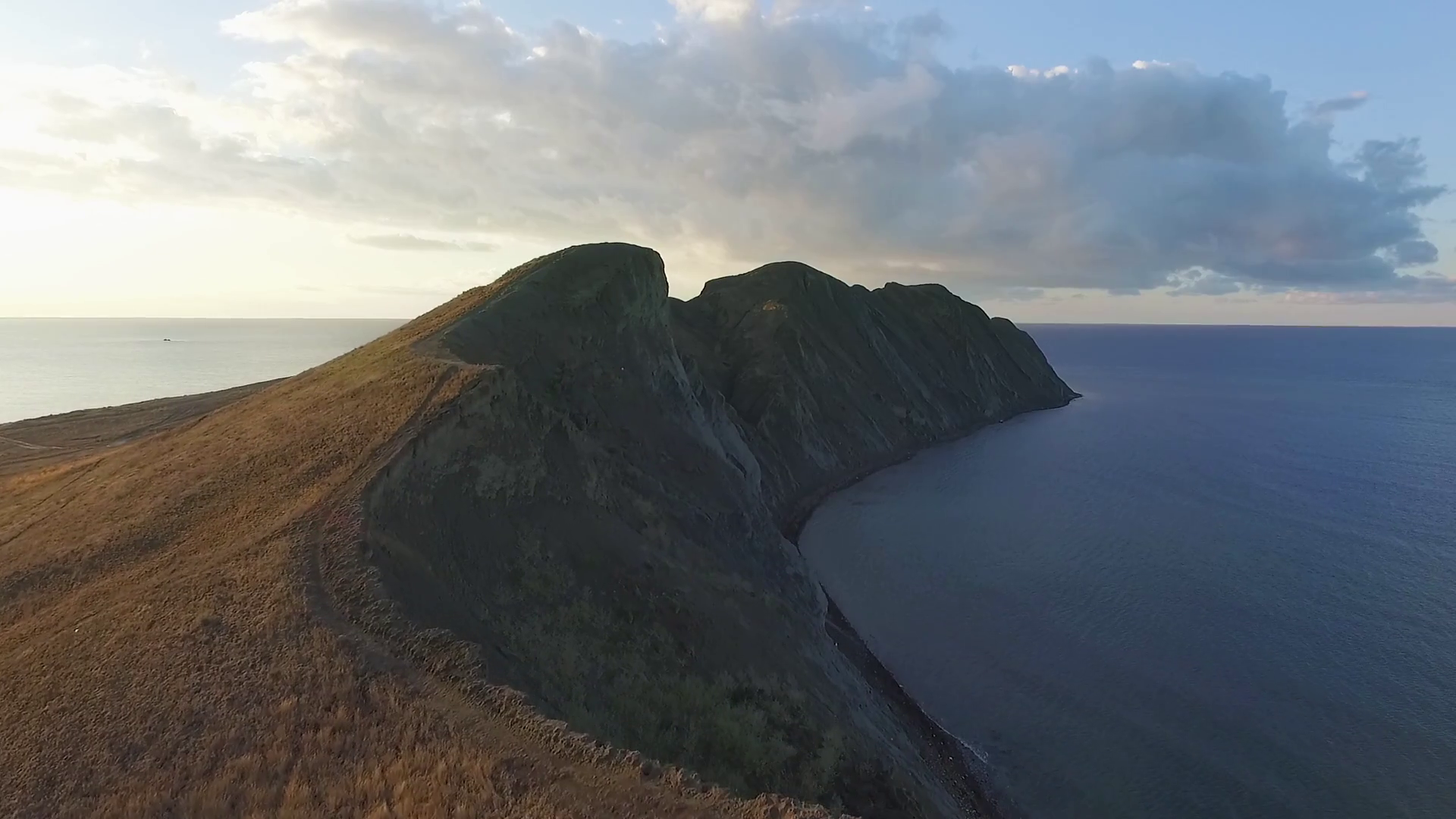 Landscape Of Sea Cliffs Field Overlooking Stock Footage SBV-348591487 ...