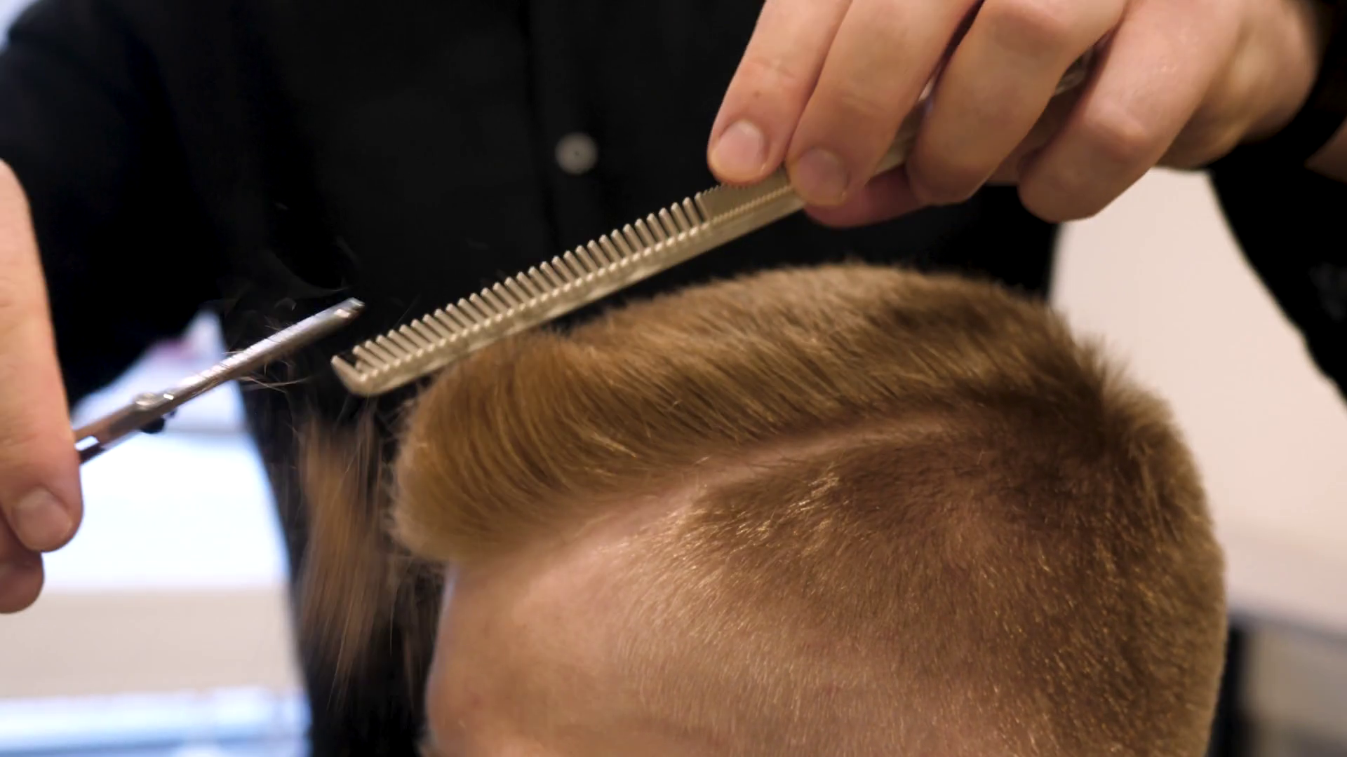 Close Up Of Men's Hair Cutting Scissors In Stock Footage SBV-348587060 ...