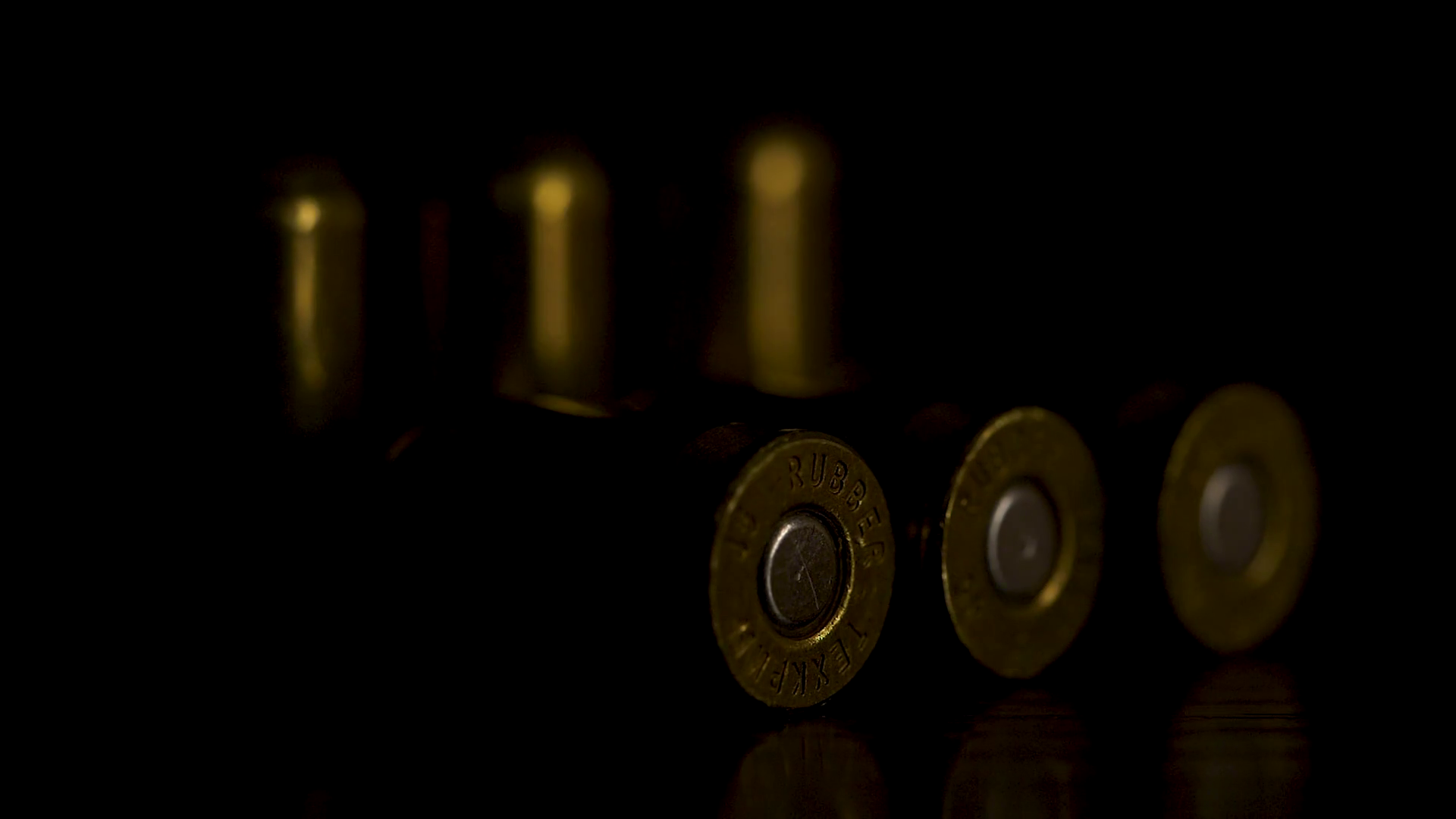 Bullets Closeup On Black Backgrounds Rubber Stock Footage SBV-348587556 ...
