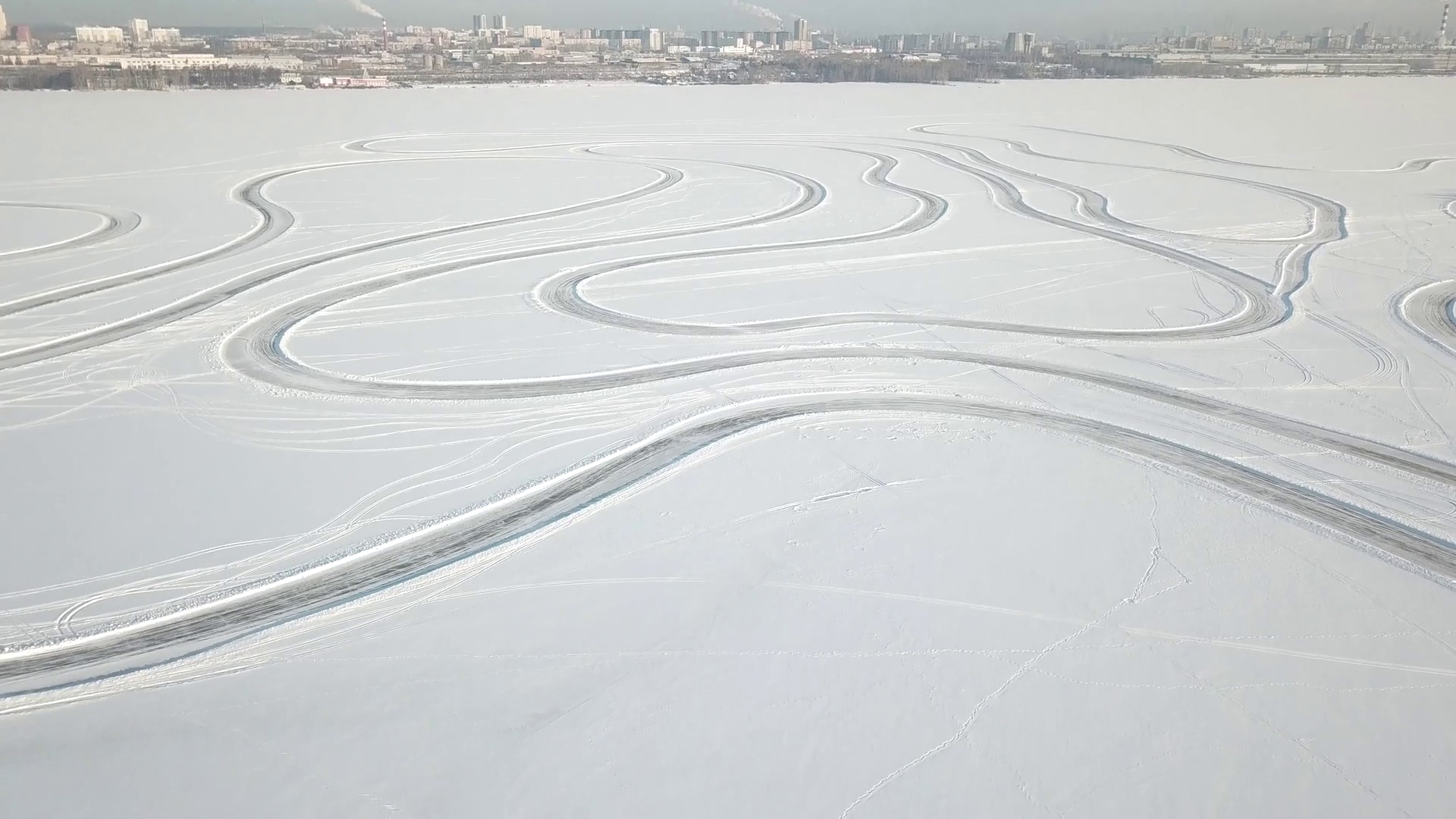 Winter Landscape With Tire Trace On Snow Stock Footage SBV-348586987 ...