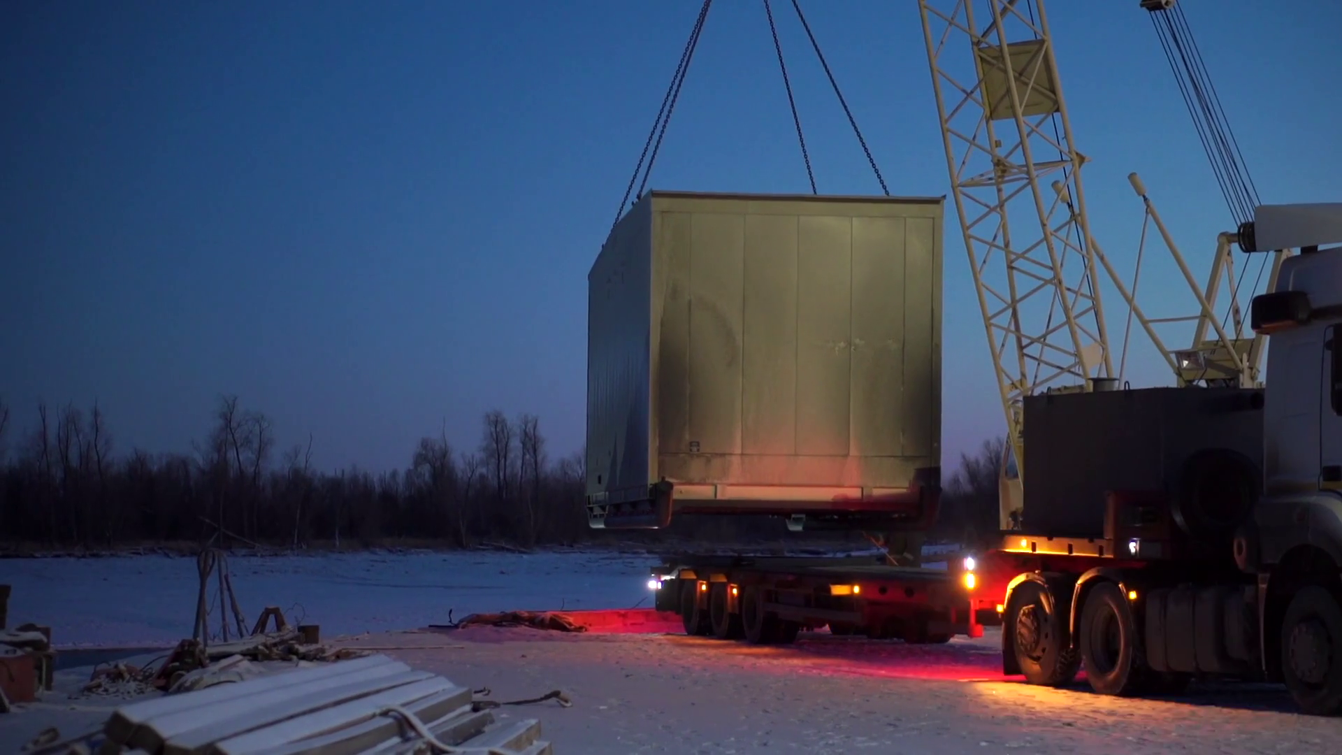 Process Of Unloading Truck Car With Crane Stock Footage SBV-348589870 ...