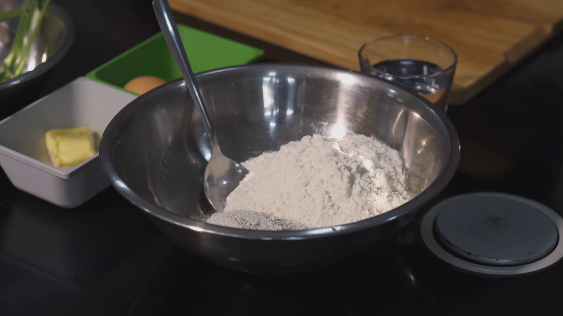 Flour Lies In Metal Plate Art White Bulk Stock Footage SBV-348590819 ...