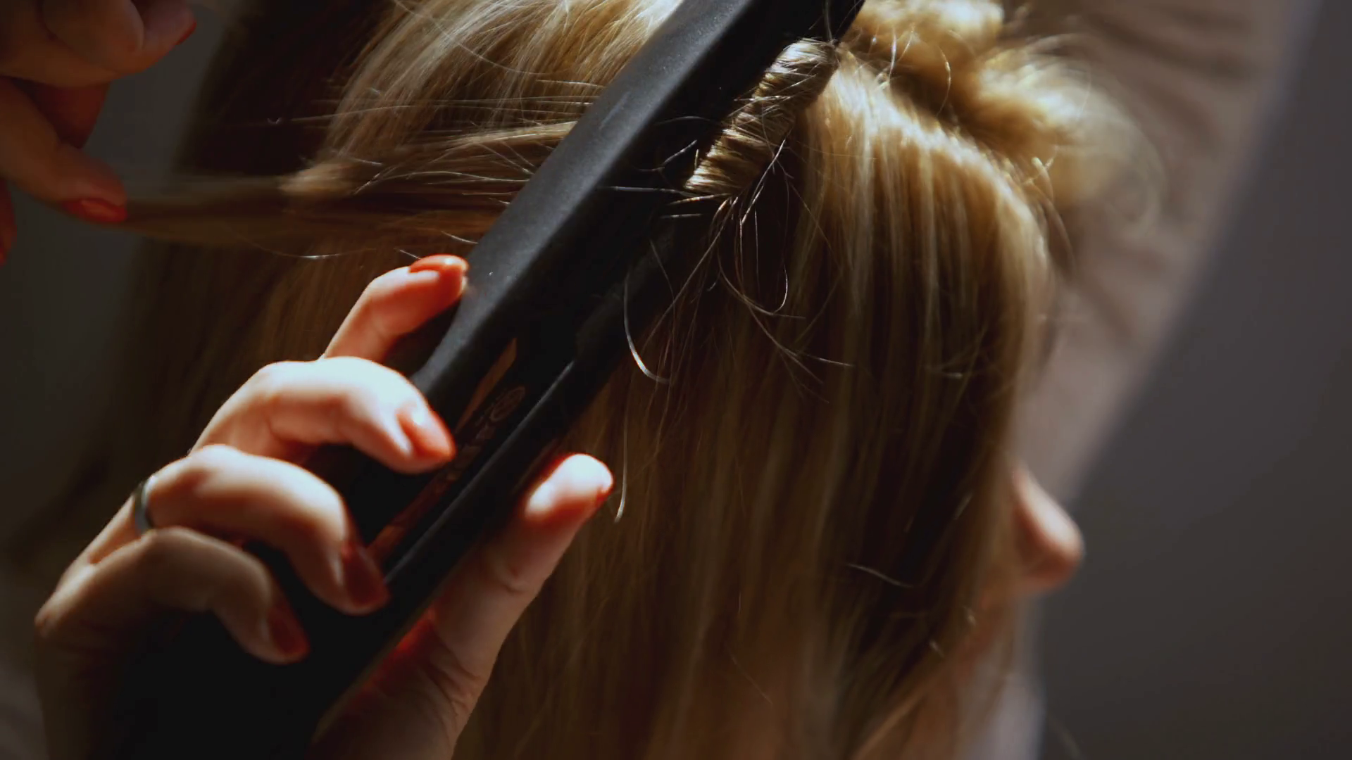 The Girl Winds Curls On Curling Iron Art Stock Footage SBV-348593178 ...