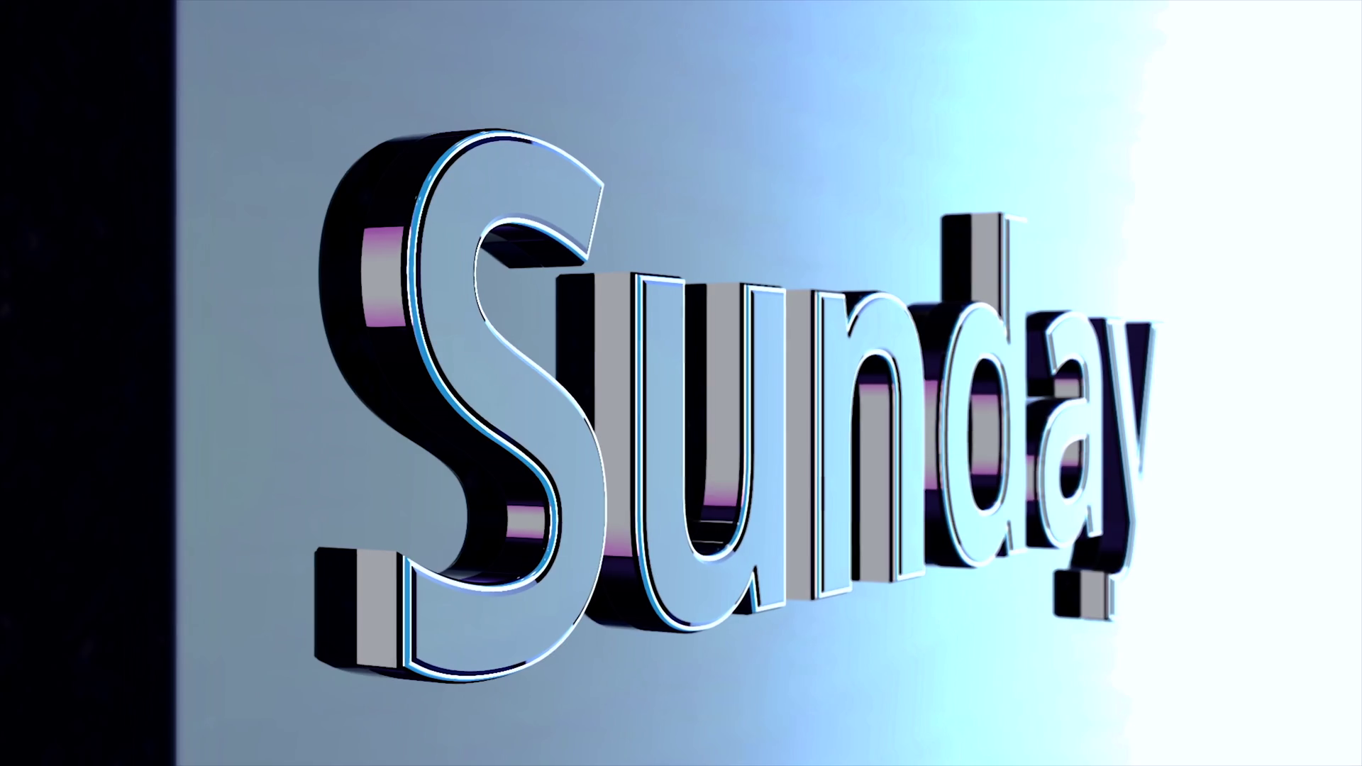 Sunday Text Word 3d Animation On Black Stock Motion Graphics SBV ...