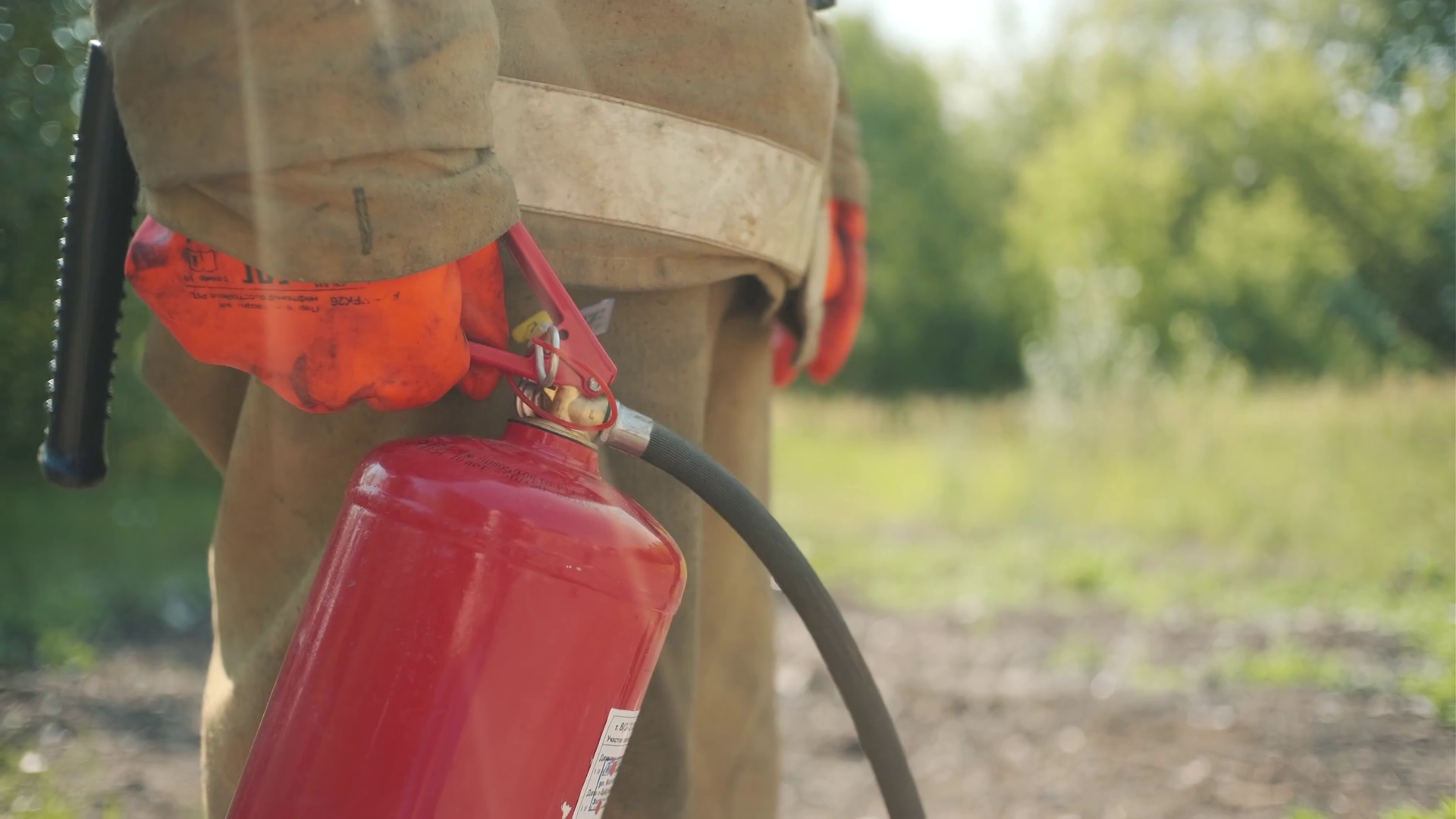 Close Up Side View Of Firefighter With Red Stock Footage SBV-348615919 ...