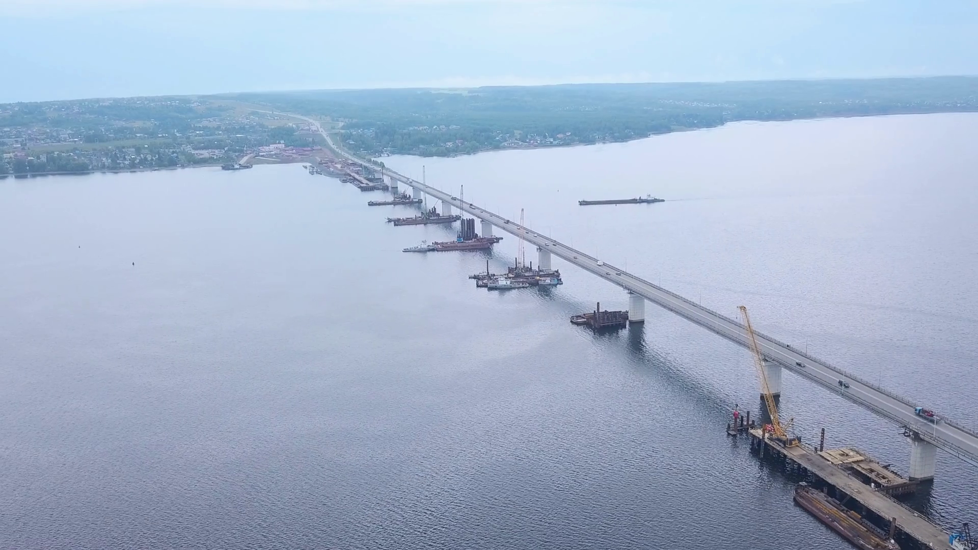 A Big Long Bridge Clip View From Helicopter Stock Footage SBV-348619653 ...