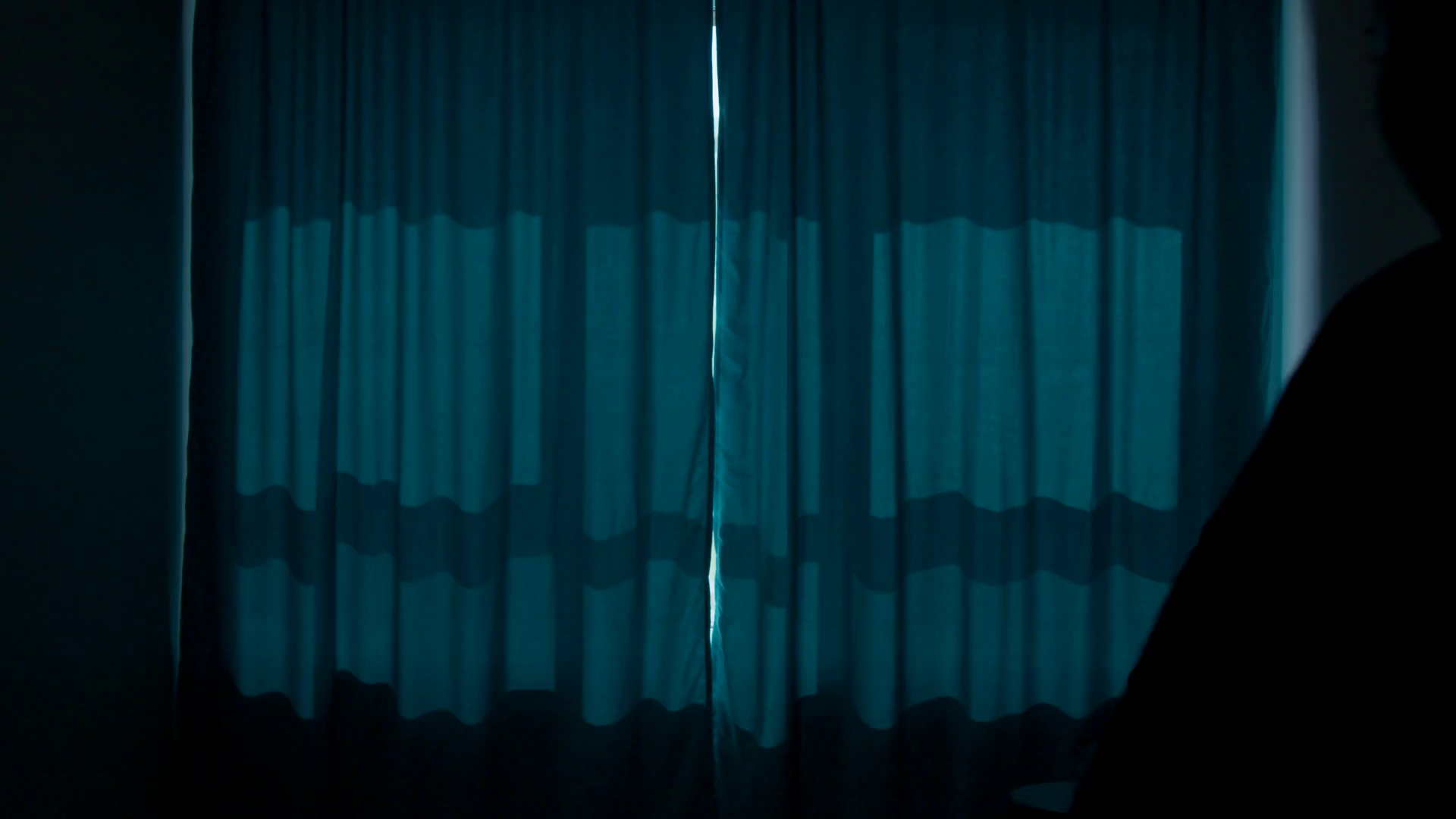 Rear View Of Woman Pulling Window Curtains Stock Footage SBV-348641584 ...