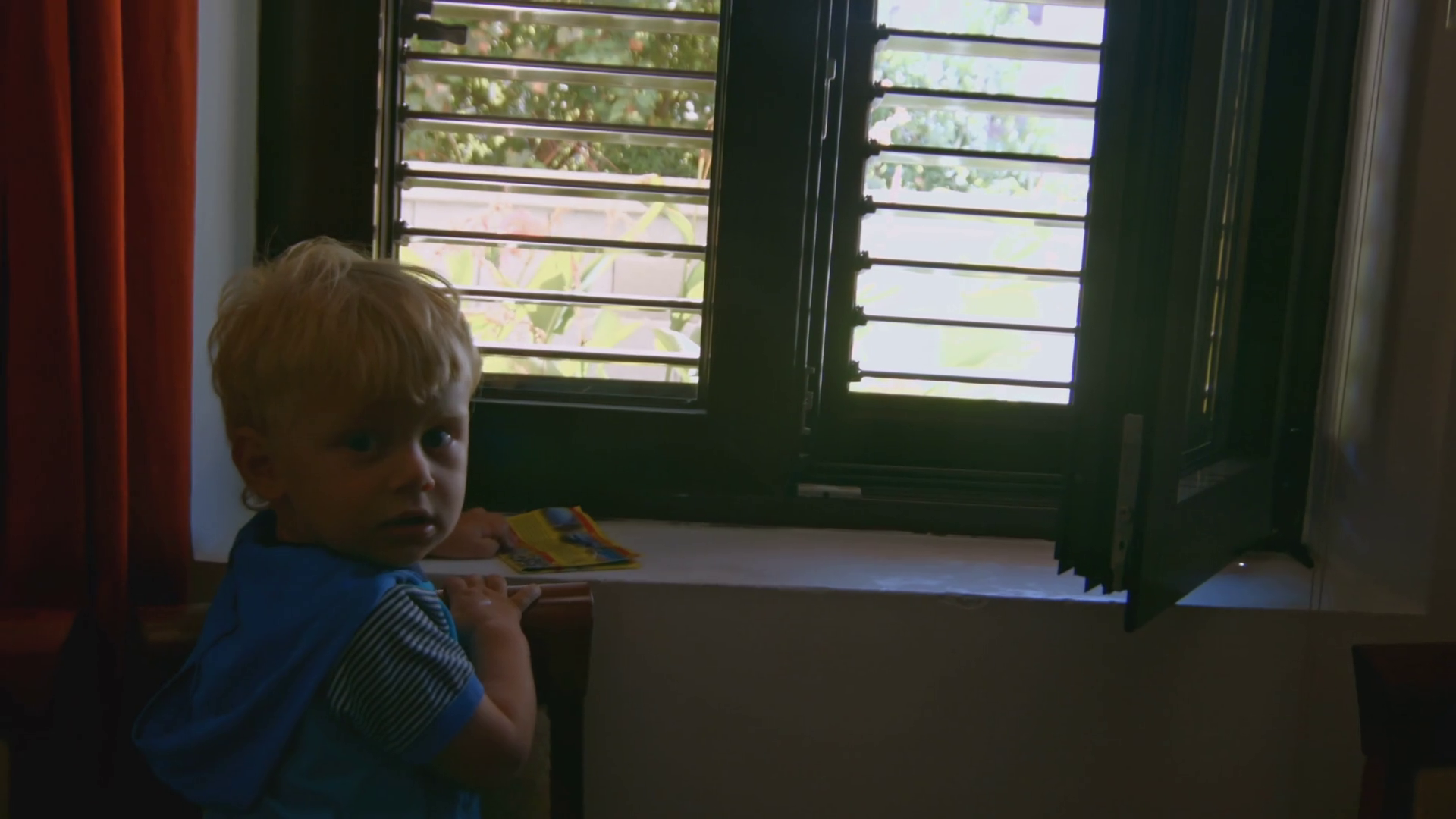 Cute Boy Looks At Camera Window Creative Stock Footage SBV-348629957 ...