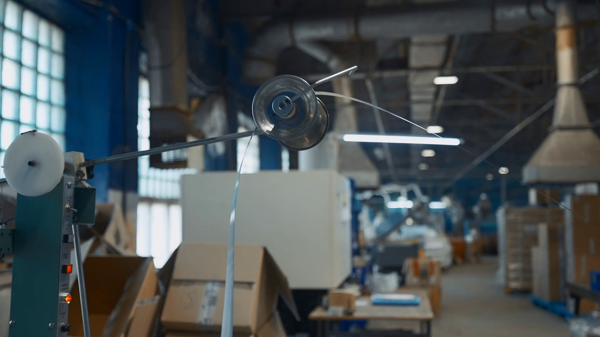 Metal Strip Rotates On Industrial Machine Stock Footage SBV-348679369 ...