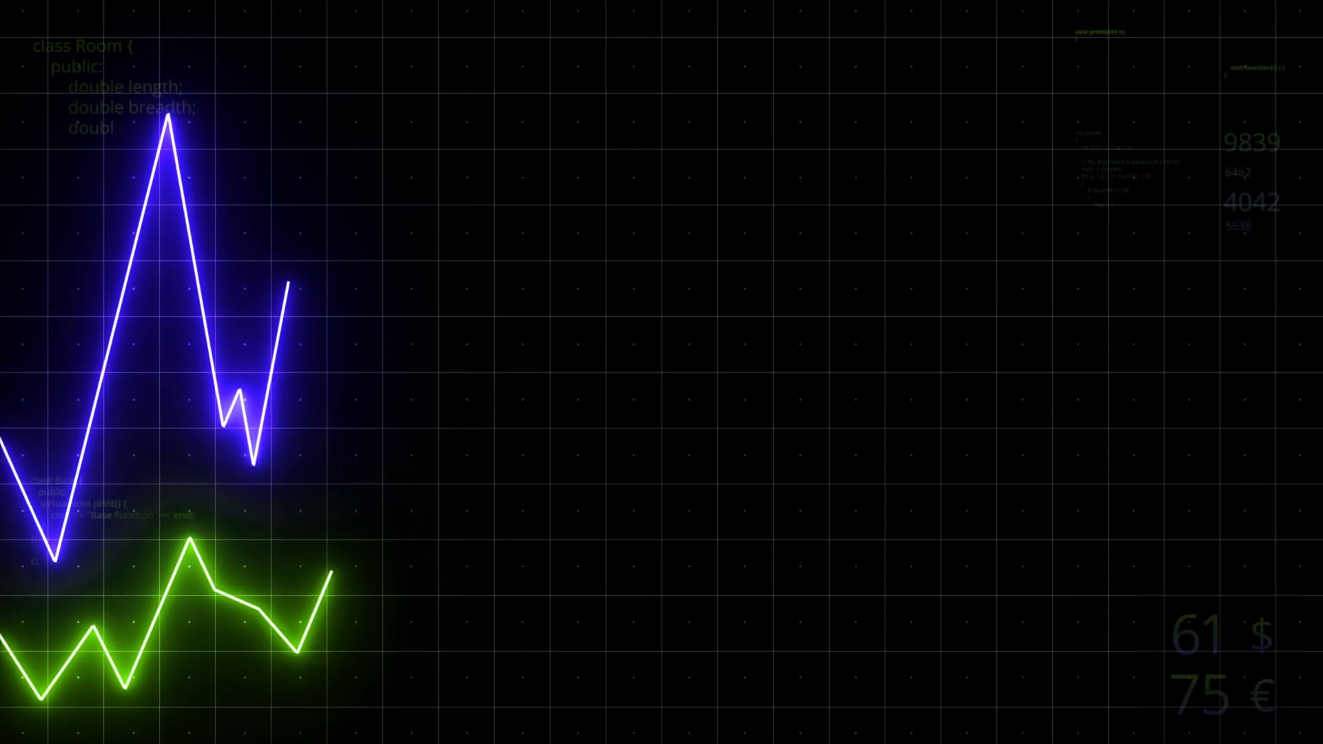Neon Chart Moving Up Down On Digital Stock Motion Graphics SBV ...