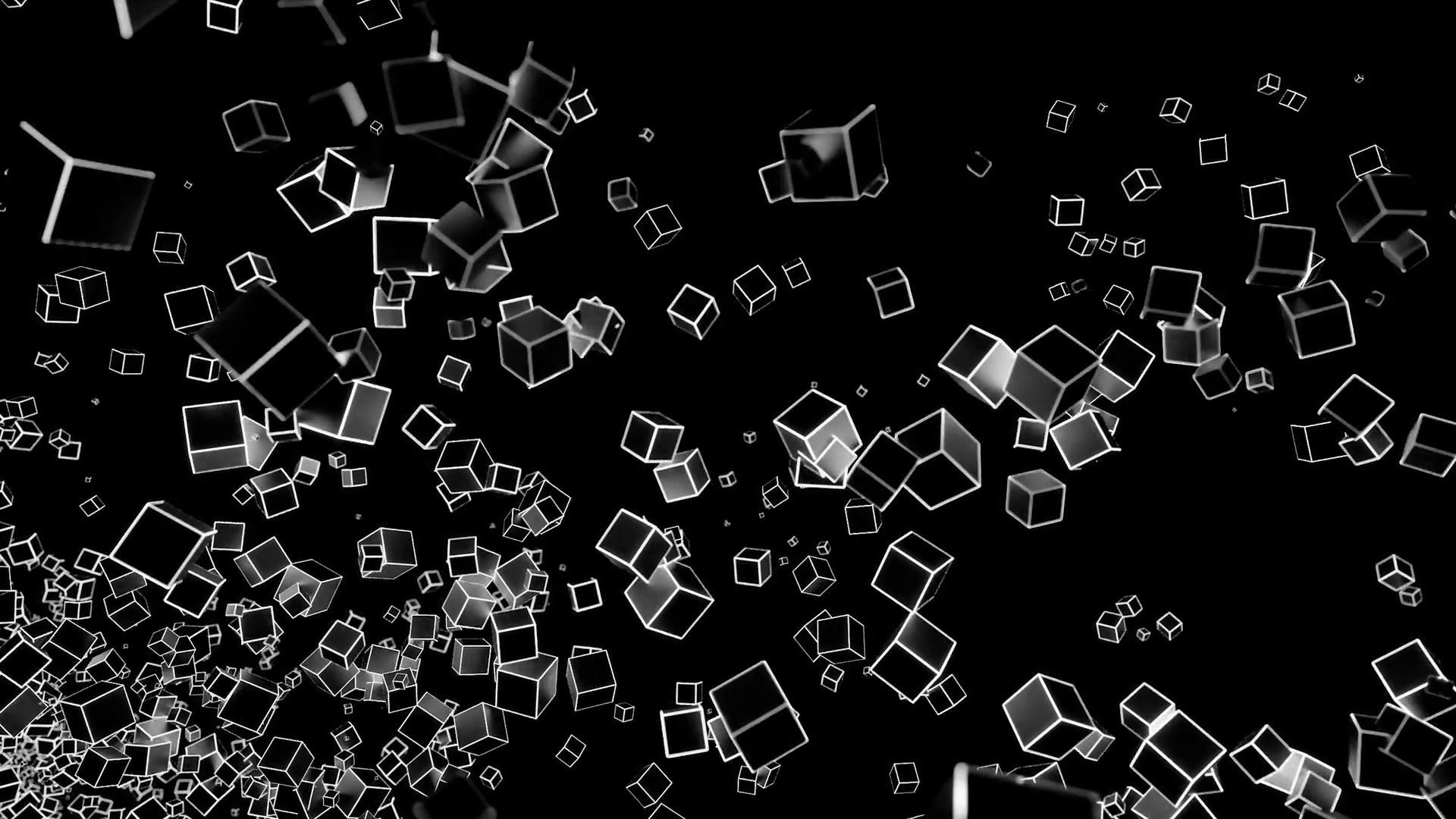 Abstract Flow Of Cube Silhouettes With White Stock Motion Graphics SBV ...