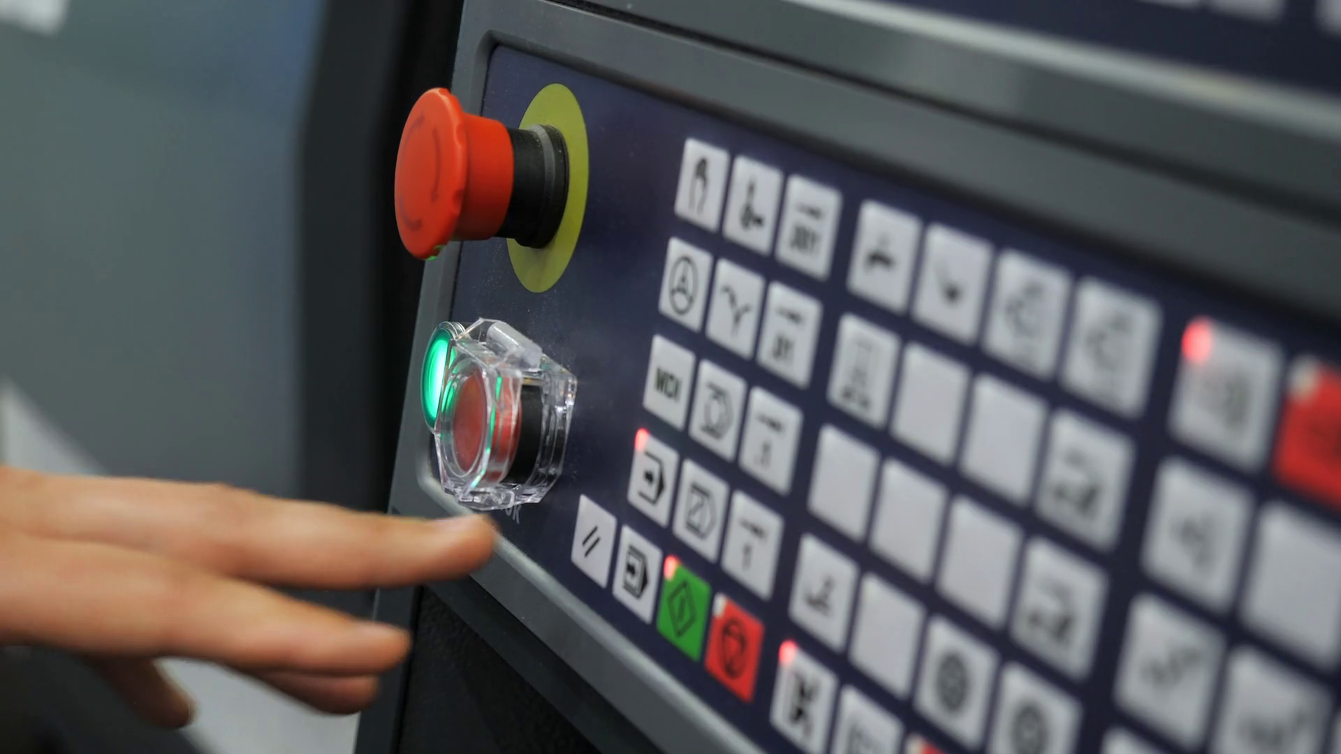 Close-up Pressingof Machine Control Panel Stock Footage SBV-348648253 ...