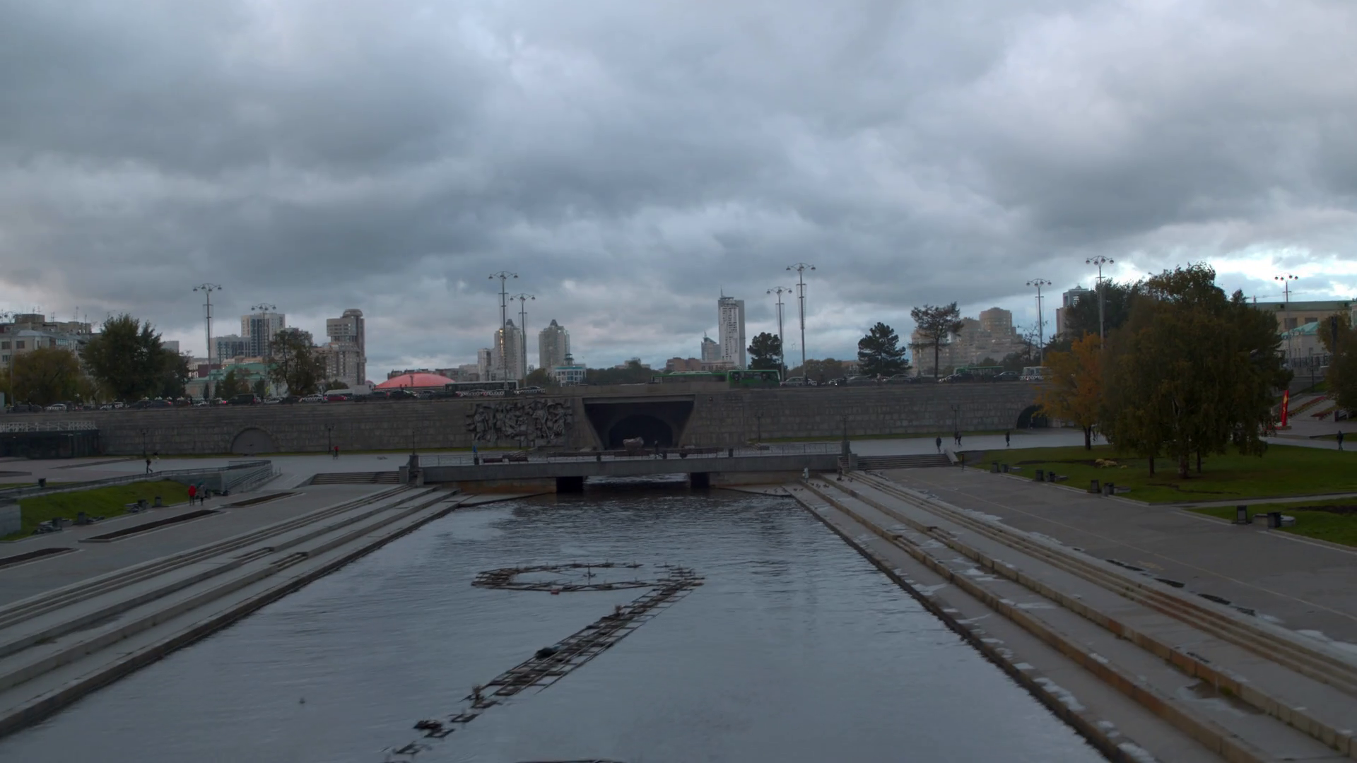 Dark City Center Shot From Helicopter Stock Stock Footage SBV-348658381 ...