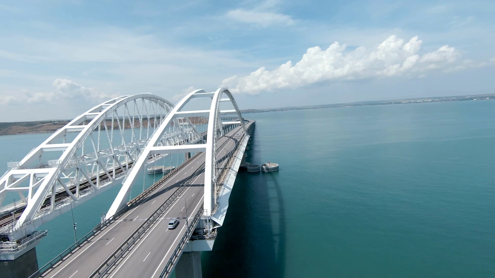 Top View Of Beautiful Suspension Bridge In Stock Footage SBV-348659633 ...