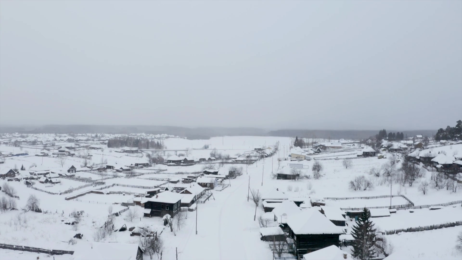 Aerial View Of Snow Covered Roofs Of Wooden Stock Footage SBV-348655539 ...